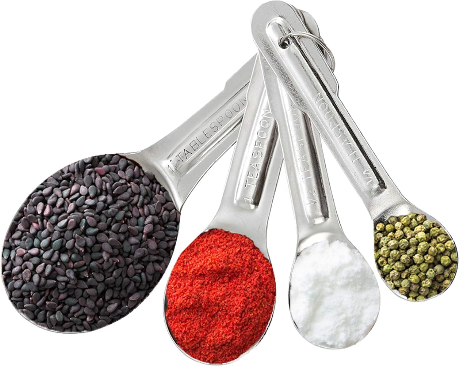 Chef Measuring Spoons Set - Stainless Steel and Plastic Measuring Tools ...