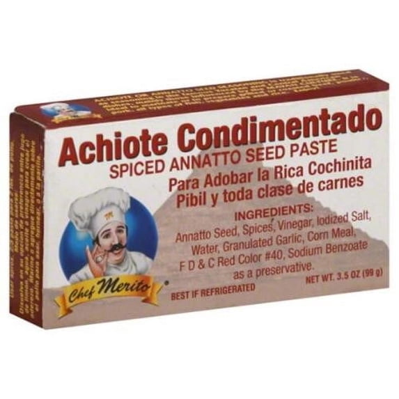 Chef Merito Achiote Seasoning Paste 3.5 Oz for Grilled Roasted Meat ...