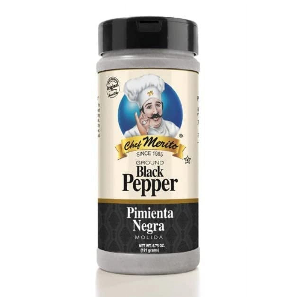 Chef Merito Black Pepper AKF18 6.75 oz | Premium Ground Black Pepper ...
