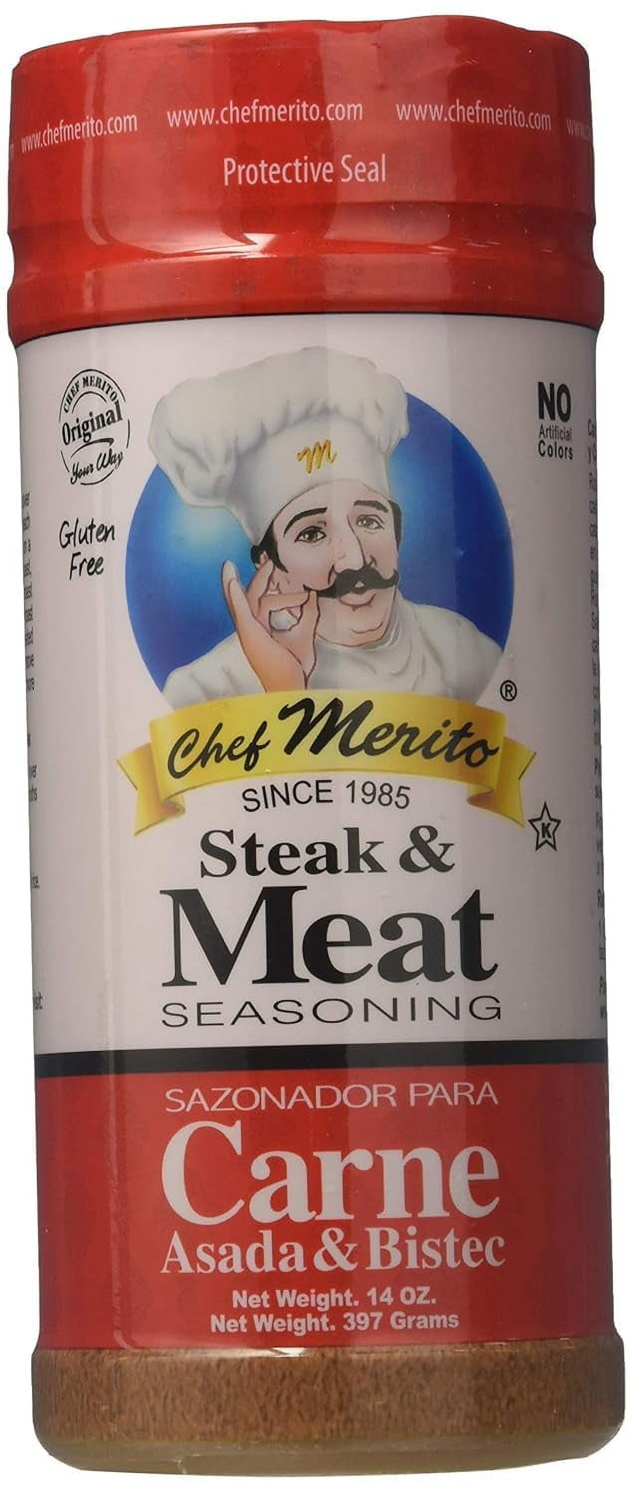 Chef Merito Carne Asada Meat Seasoning, 14 H2FSDOunce (Pack of 3 ...