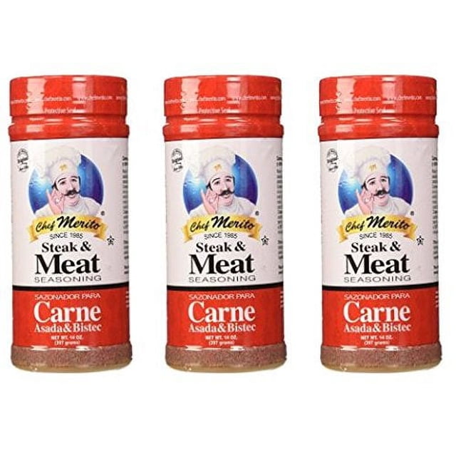 Chef Merito Carne Asada Meat Seasoning, 14 Ounce (Pack of 3) - Walmart.com