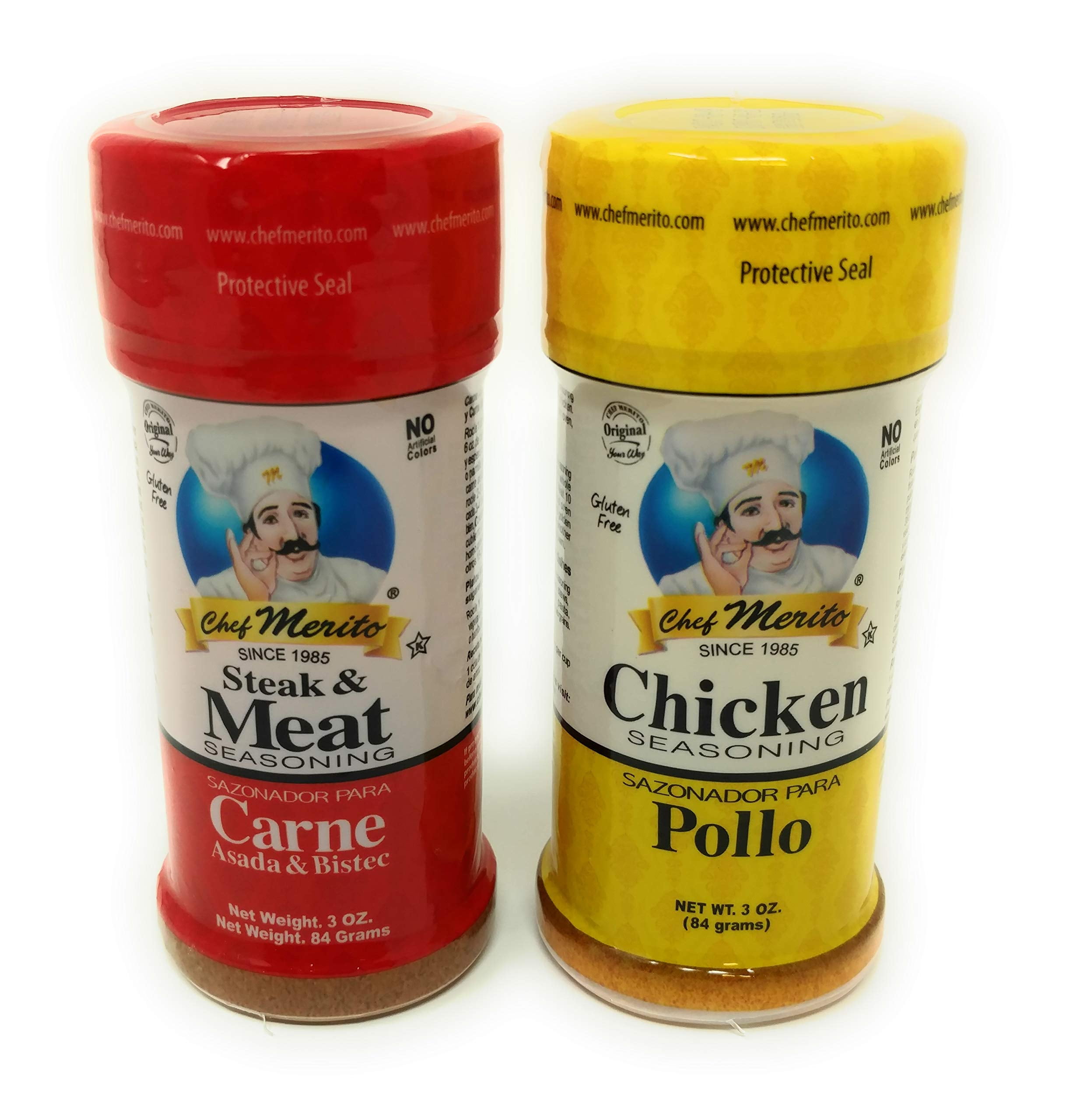 Chef Merito Carne Asada RE32Beef and Chicken Seasoning Combo Pack 3 oz ...