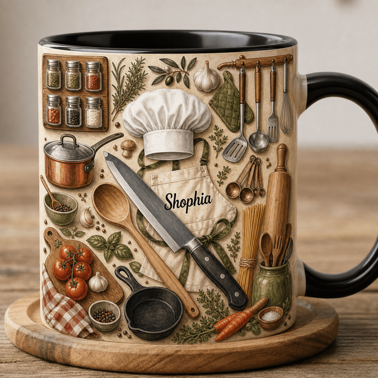 Chef Mug 2D Printed 3D Effect Personalized Chef Gift for Cooks ...