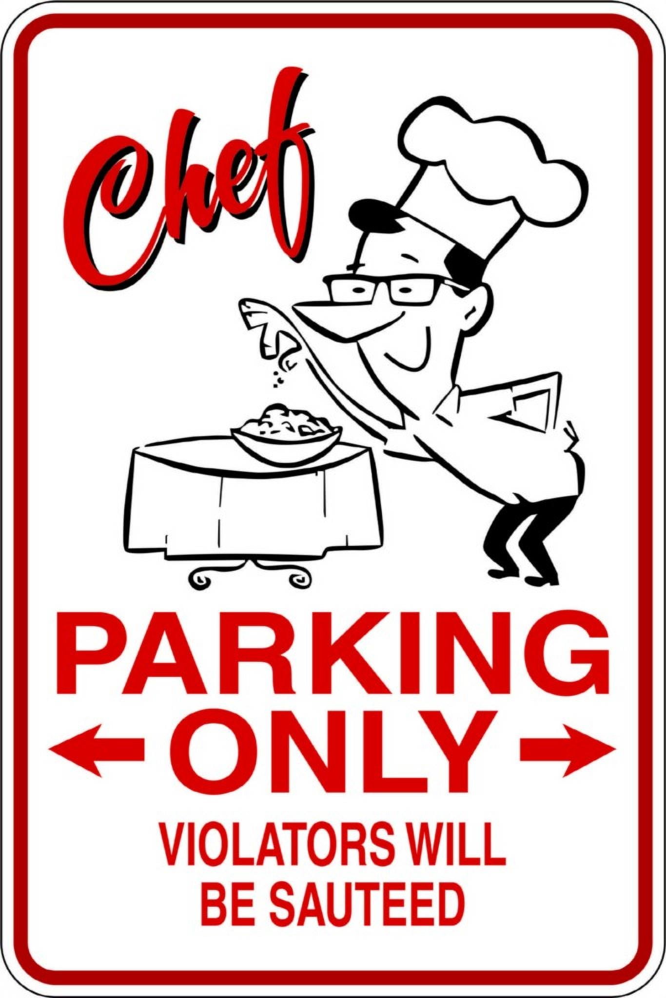 Chef Parking Humorous Amusing Comic Witty Entertaining Whimsical ...