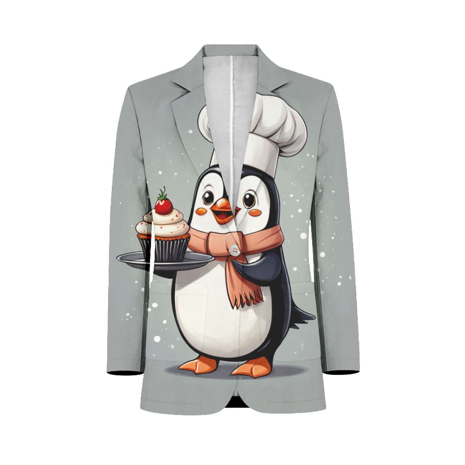 Chef Penguin Cupcake Mens Suits Shawl Collar Slim Fit Suit Mens Groom ...