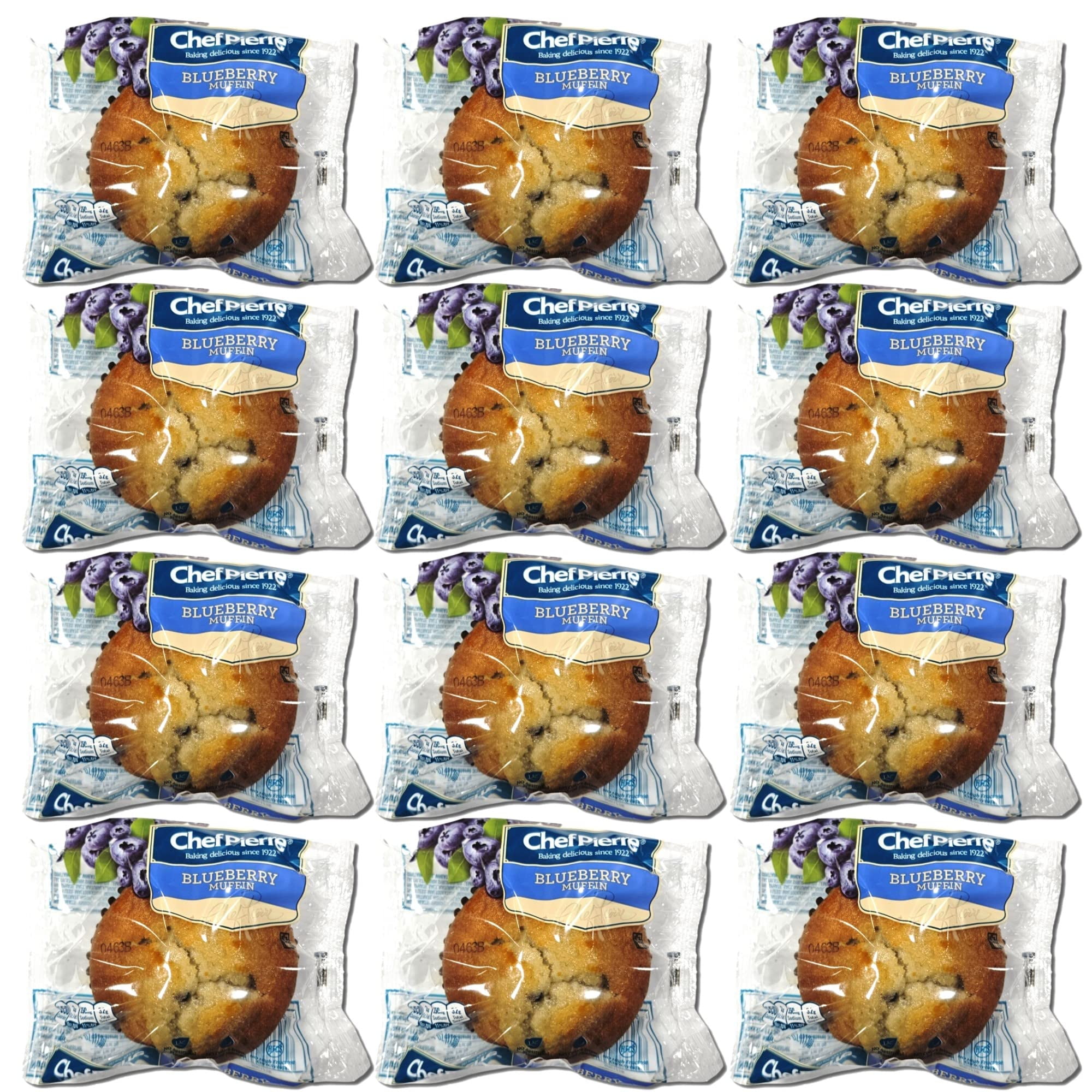 Chef Pierre Blueberry Muffins Individually Wrapped 4 Oz, 12 Pack ...