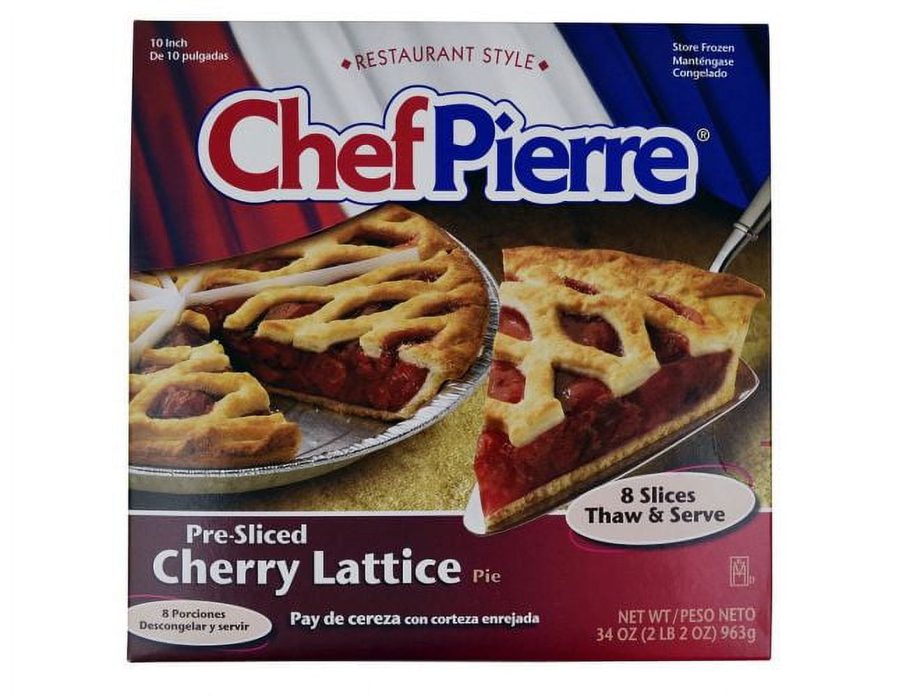 Chef Pierre Pre-Sliced Cherry Lattice Pie, 34 Ounce - 6 per case ...