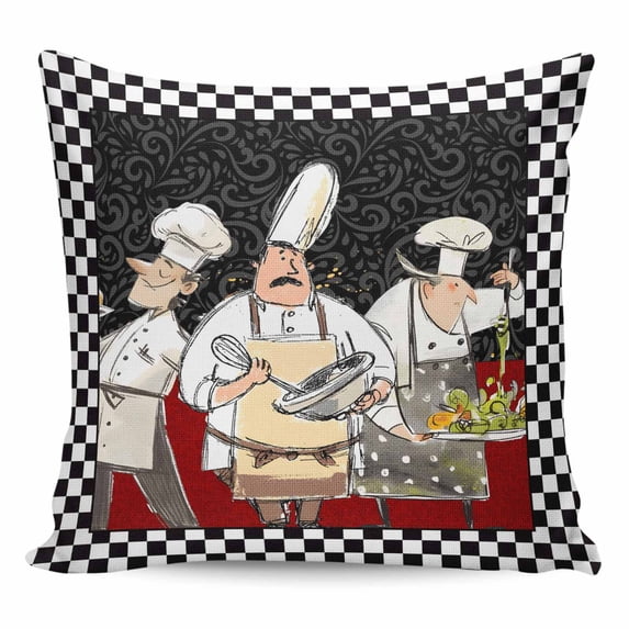 Chef Pillow Covers 24x24 Inch Decorative Throw Pillow Cover, Cartoon ...