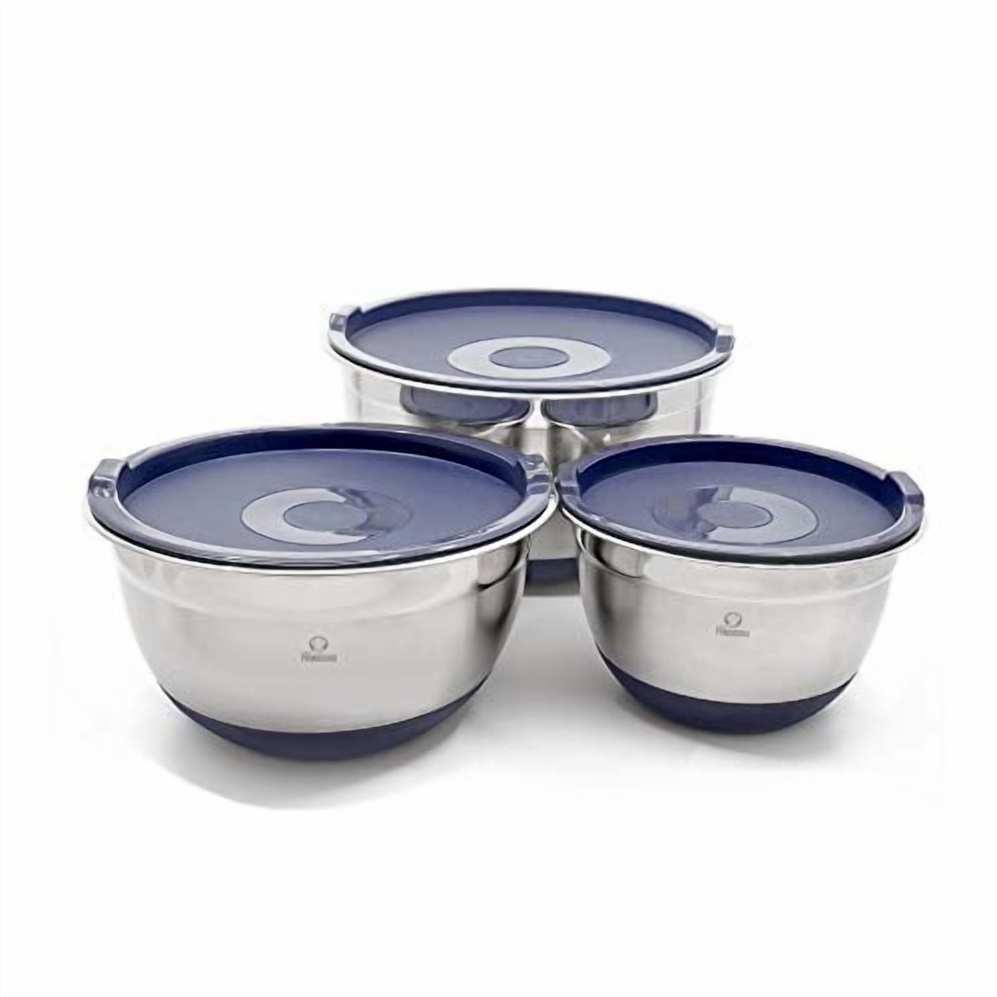 Chef Pomodoro Mixing Bowls with Lids, Stainless Steel, Nesting Design ...