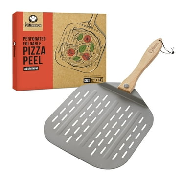 JS Gourmet Acacia Wood Pizza Peel 12 Inch with Engraved Sections for ...