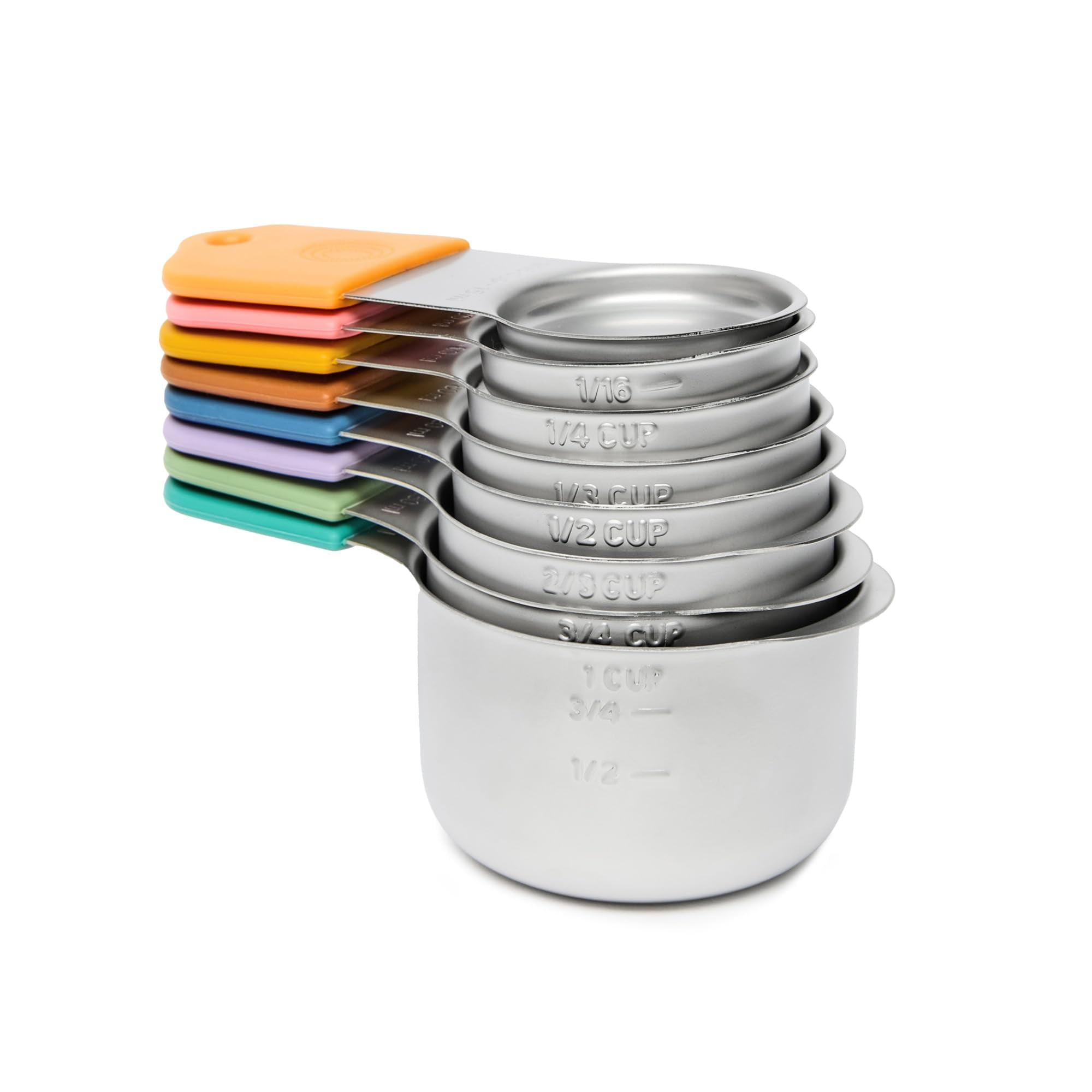 Chef Pomodoro Stainless Steel Measuring Cup Set, Nested and Stackable ...