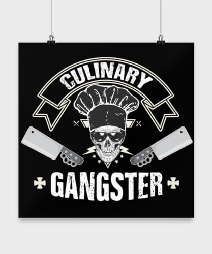 Chef Poster, Culinary Gangster Design, Cook Wall Art Gift, Black ...