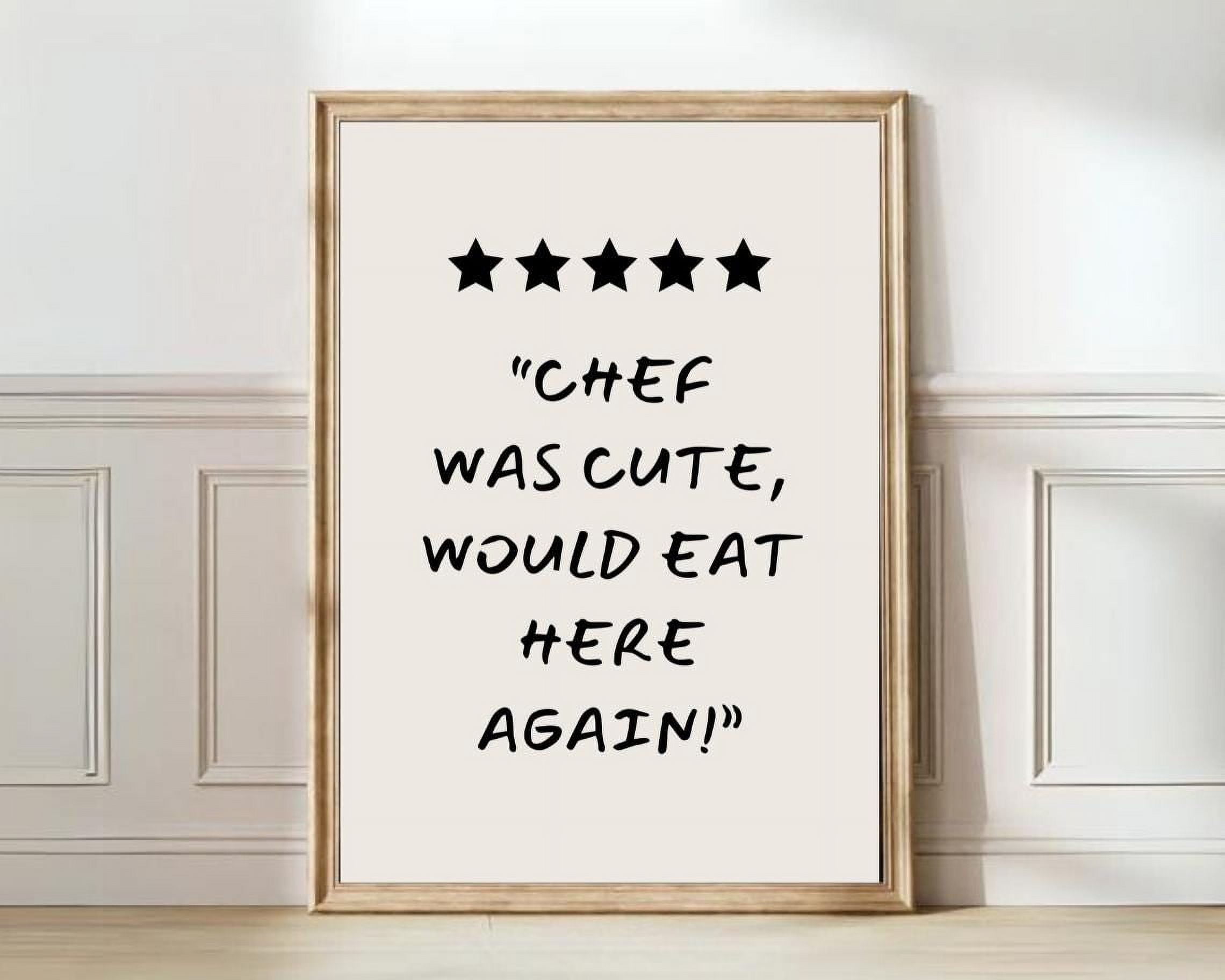 Chef Rating Review Kitchen Dining Room Typography Wall Art, Unframed ...