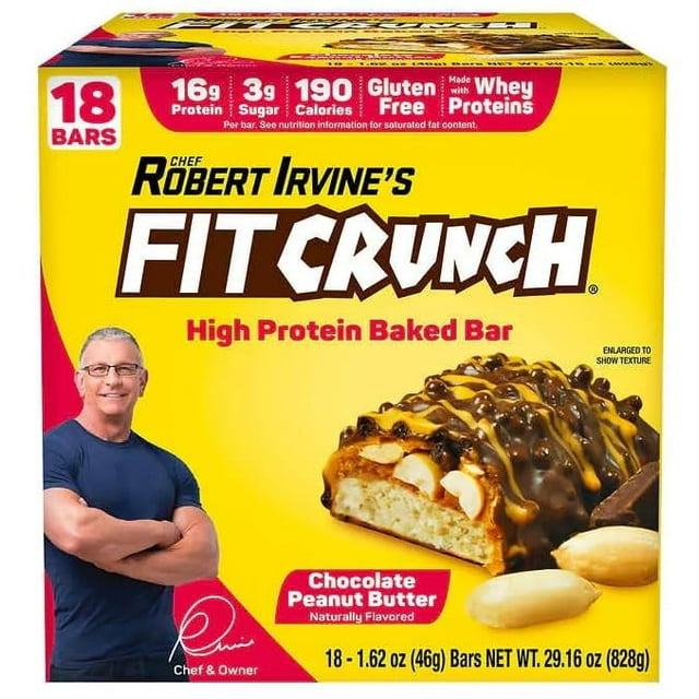 Chef Robert Irvine’s Fit Crunch Chocolate Peanut Butter Whey Protein ...