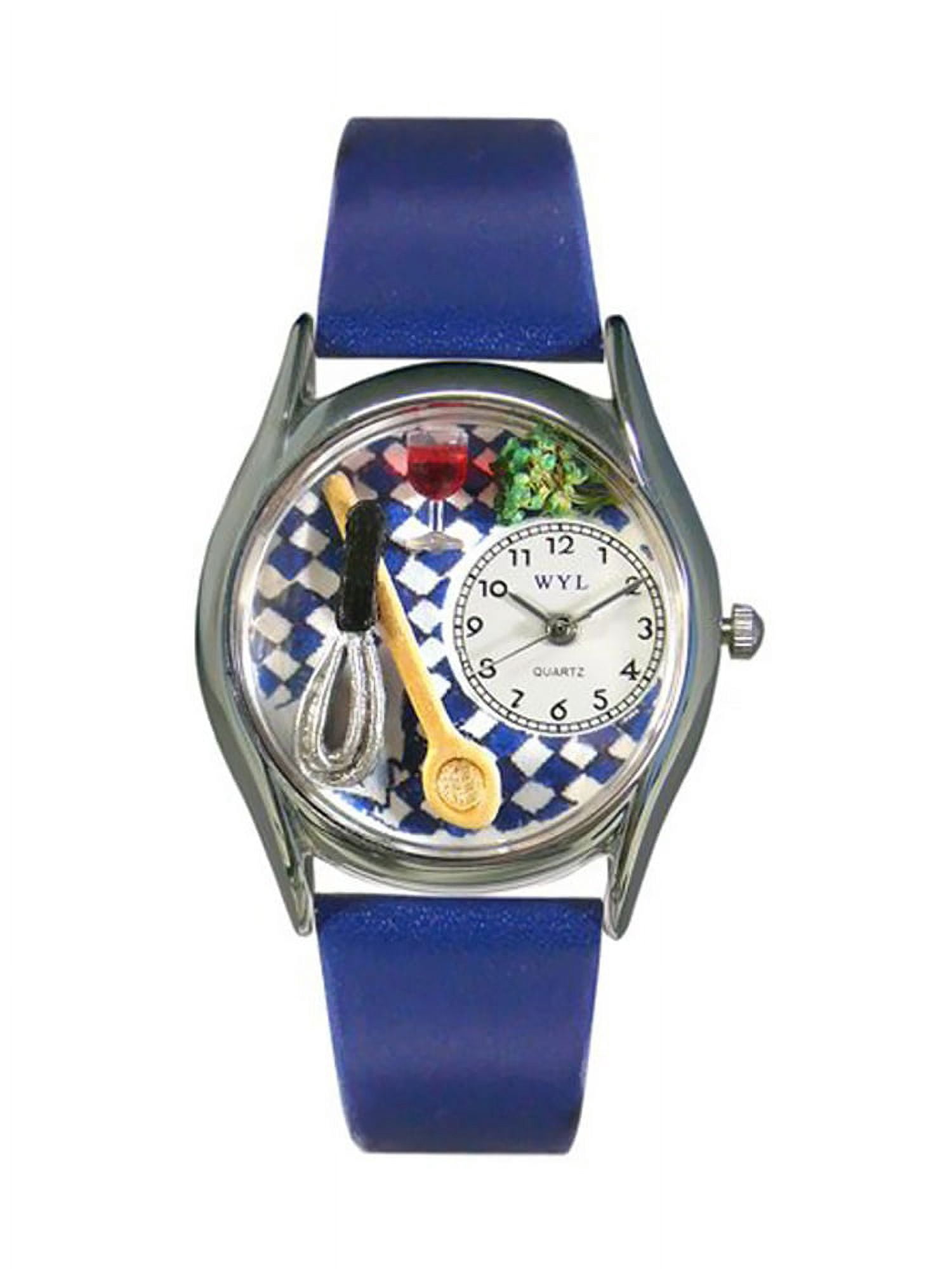 Chef Royal Blue Leather And Silvertone Watch - Walmart.com