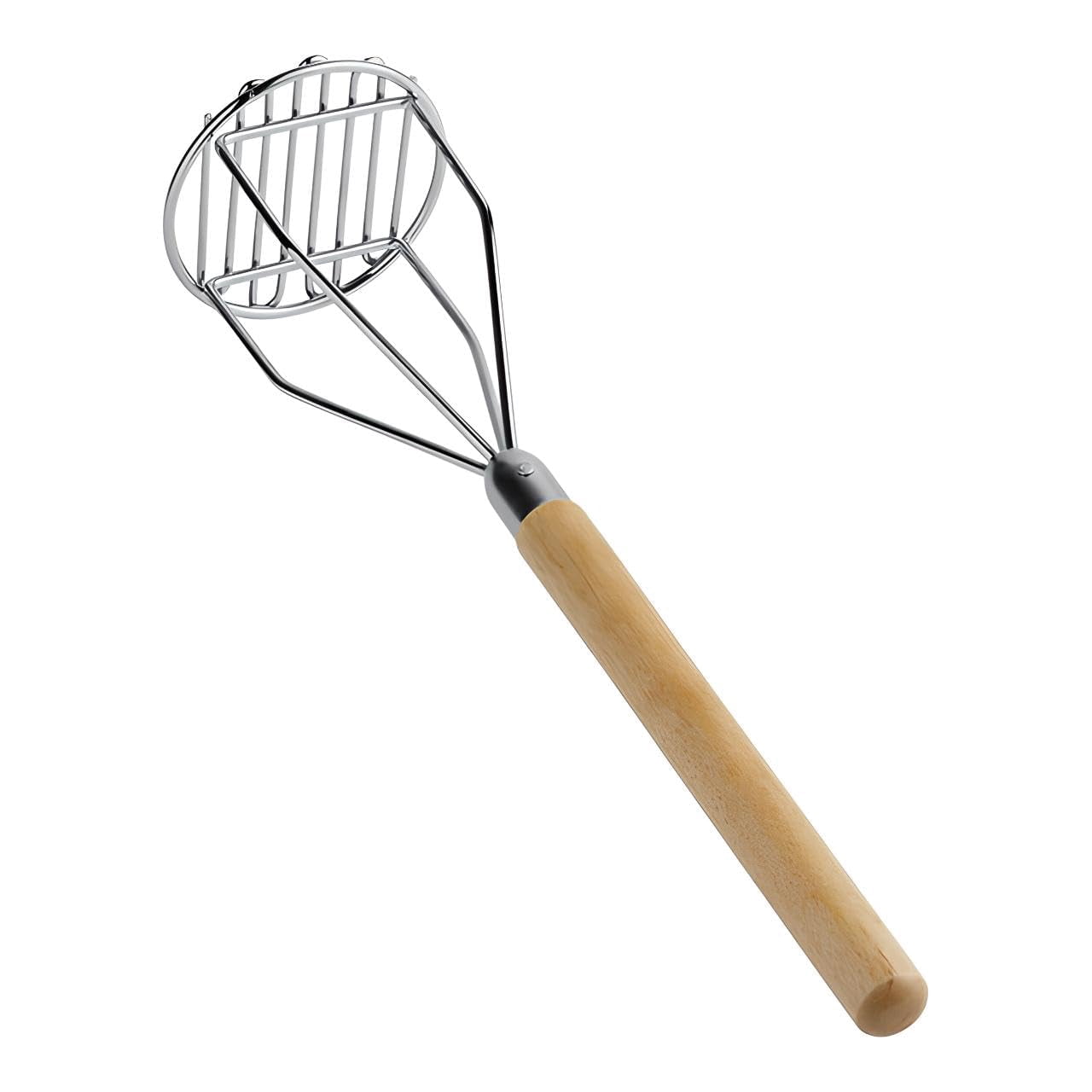 Chef Series 18-Inch Round Potato Masher with Wood Handle | Heavy Duty ...