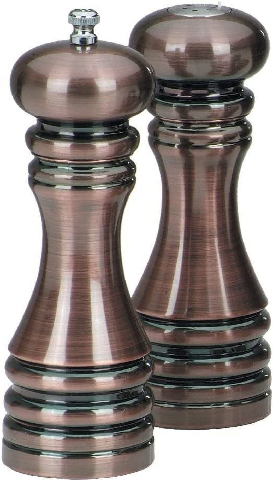 Chef Specialties 7 Inch Burnished Copper Mill and Salt Shaker Set ...