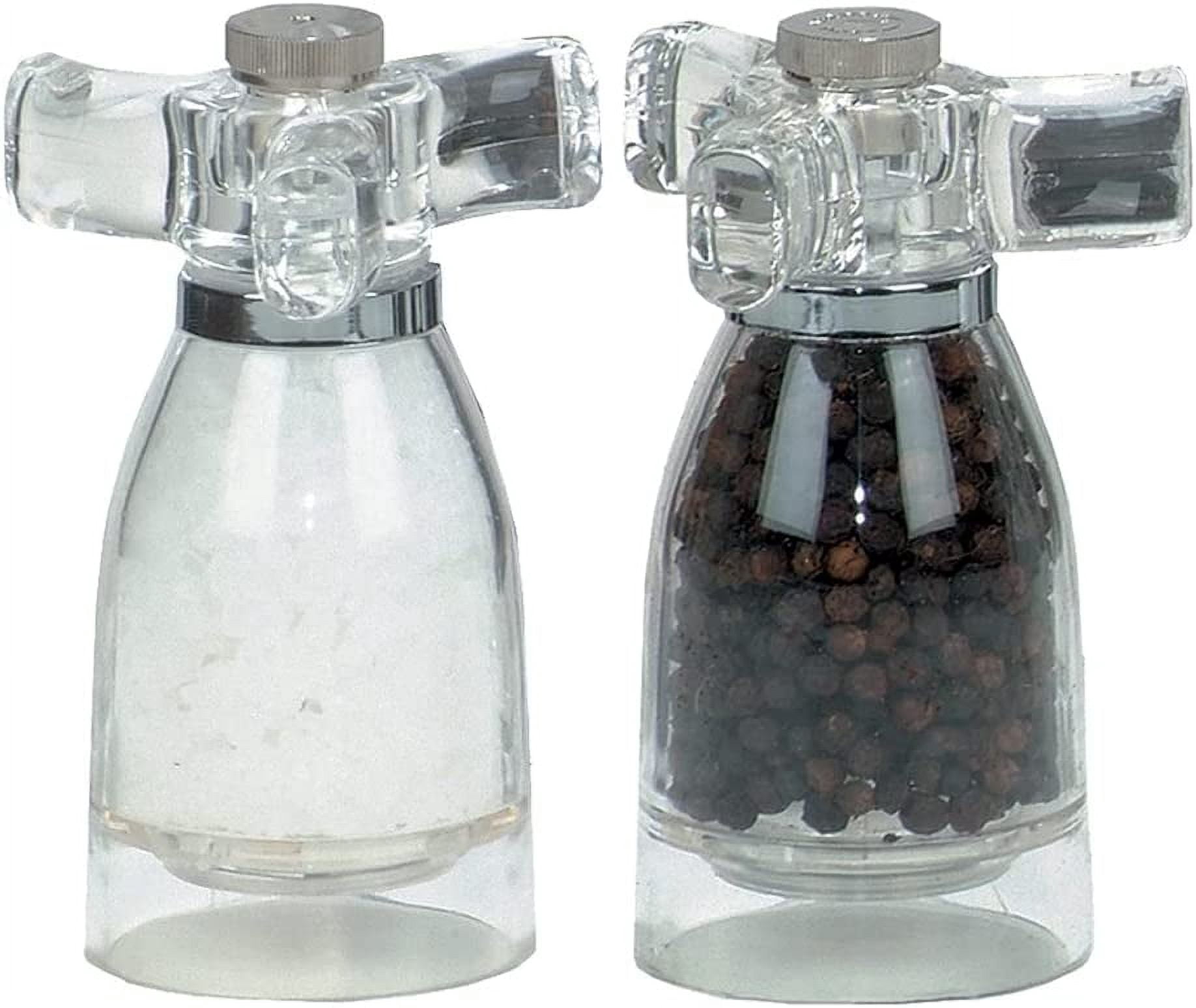 Chef Specialties Spinner Acrylic Pepper and Salt Mill Set, 4.25 ...