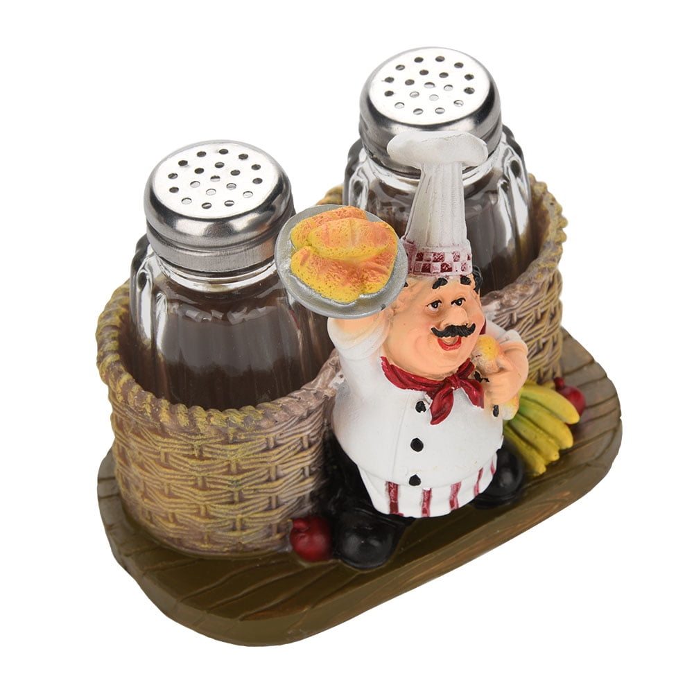 Chef Statue Resin Crafts Salt and Pepper Shakers Set Cute Chef Statue ...