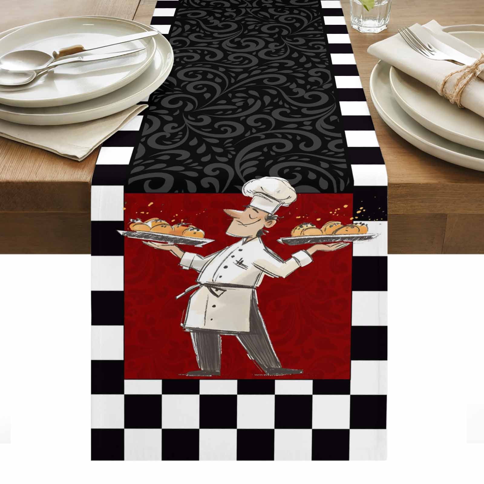 Chef Table Runner - 48 Inch Long, Kitchen Dining Table Runner Dresser ...