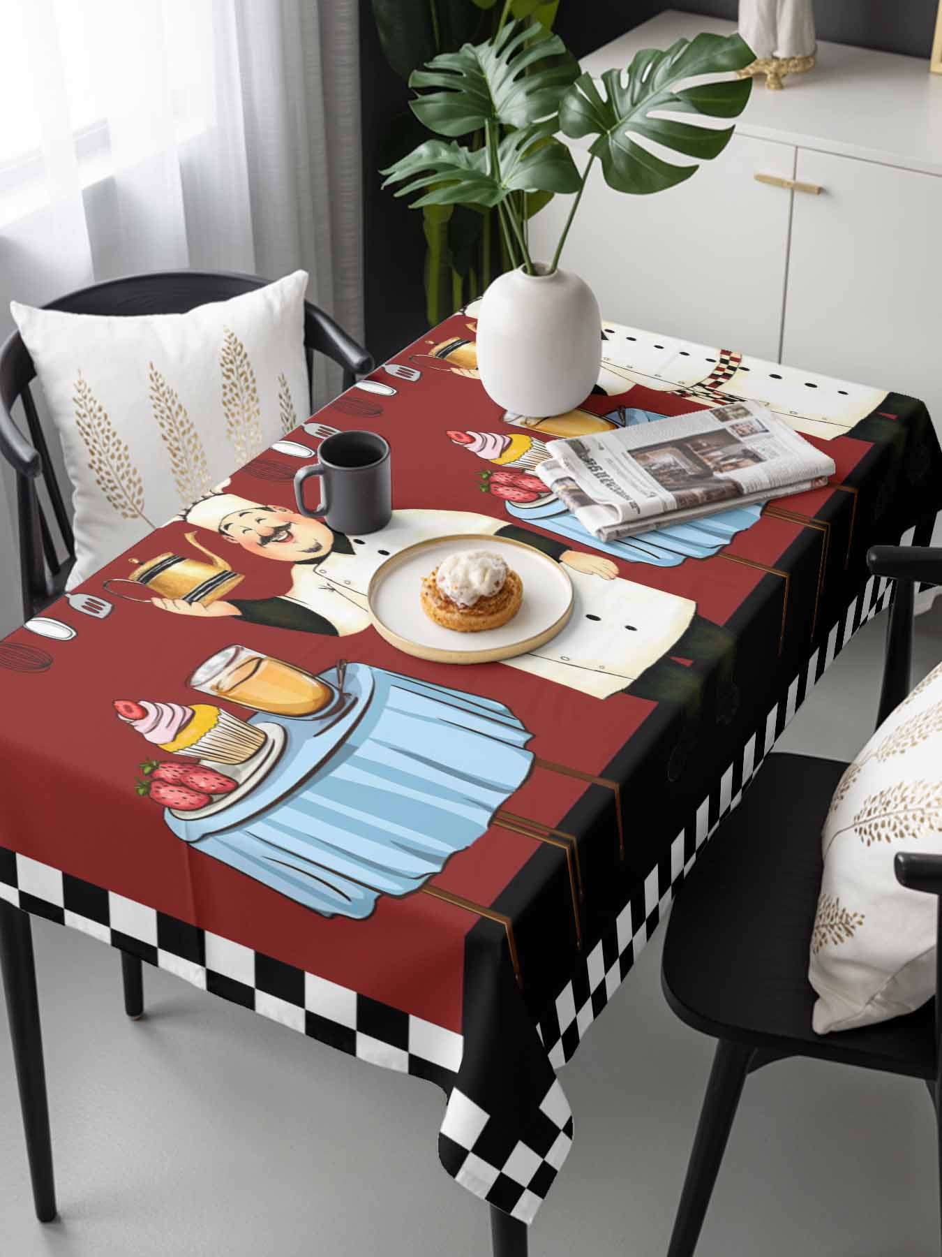 Chef Tablecloth Rectangle Table Cloths 54x108, Waterproof Tablecloth ...