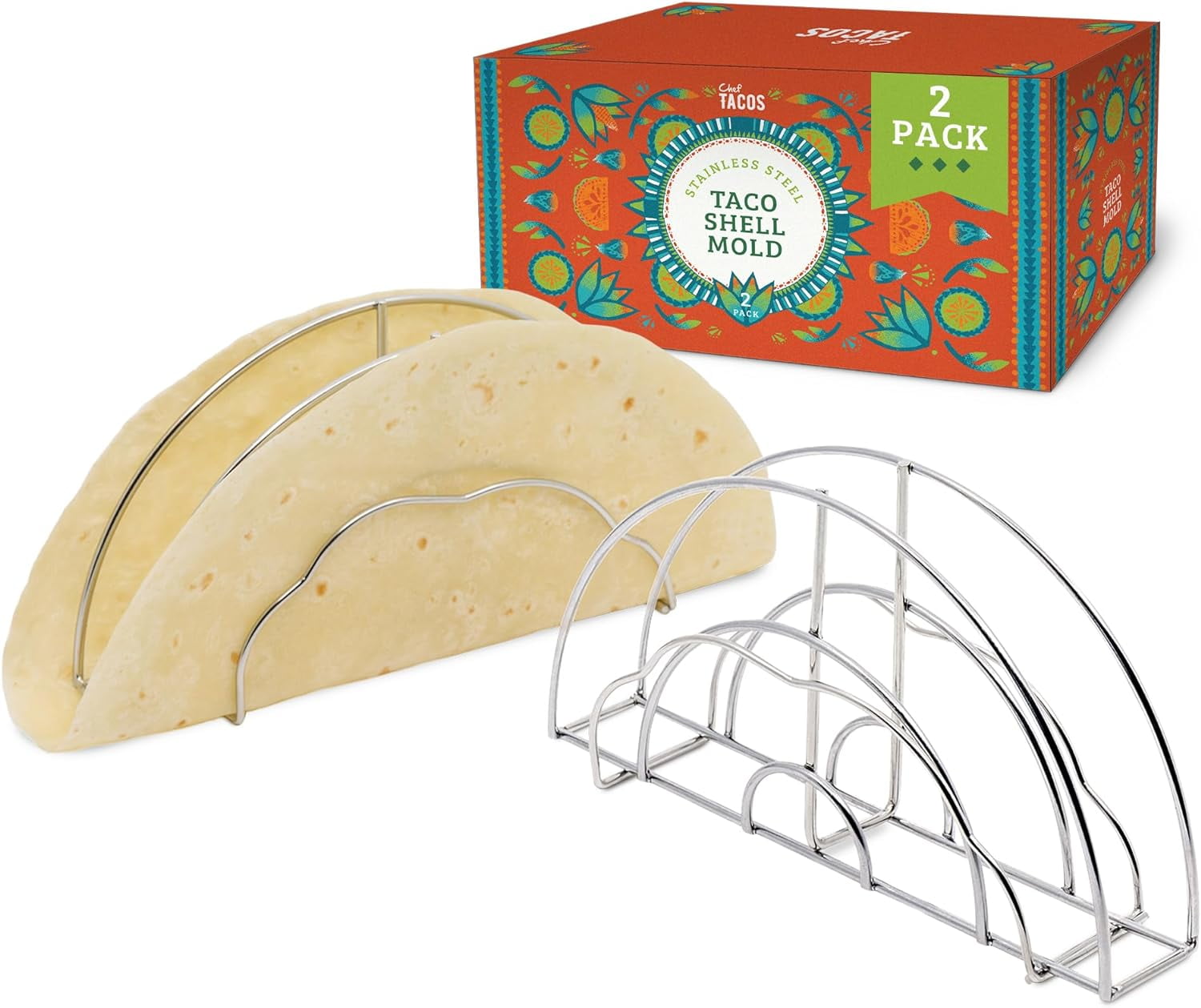 Chef Tacos 2-Pack Premium Taco Shell Molder for Oven & Air Fryer Use ...