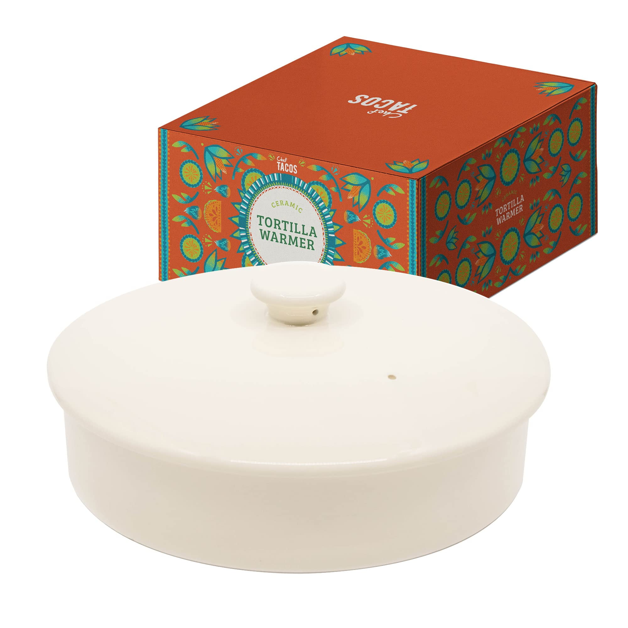 Chef Tacos Ceramic Tortilla Warmer, Microwavable, Tortilla Holder ...