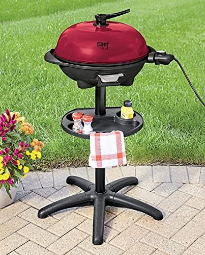 Chef Tested Electric Grill- Indoor/Outdoor Use, Removable Cast Aluminum ...