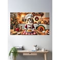 Chef Tinsel - Festive Feast Feline Poster Wall Art Modern Wall Decor ...