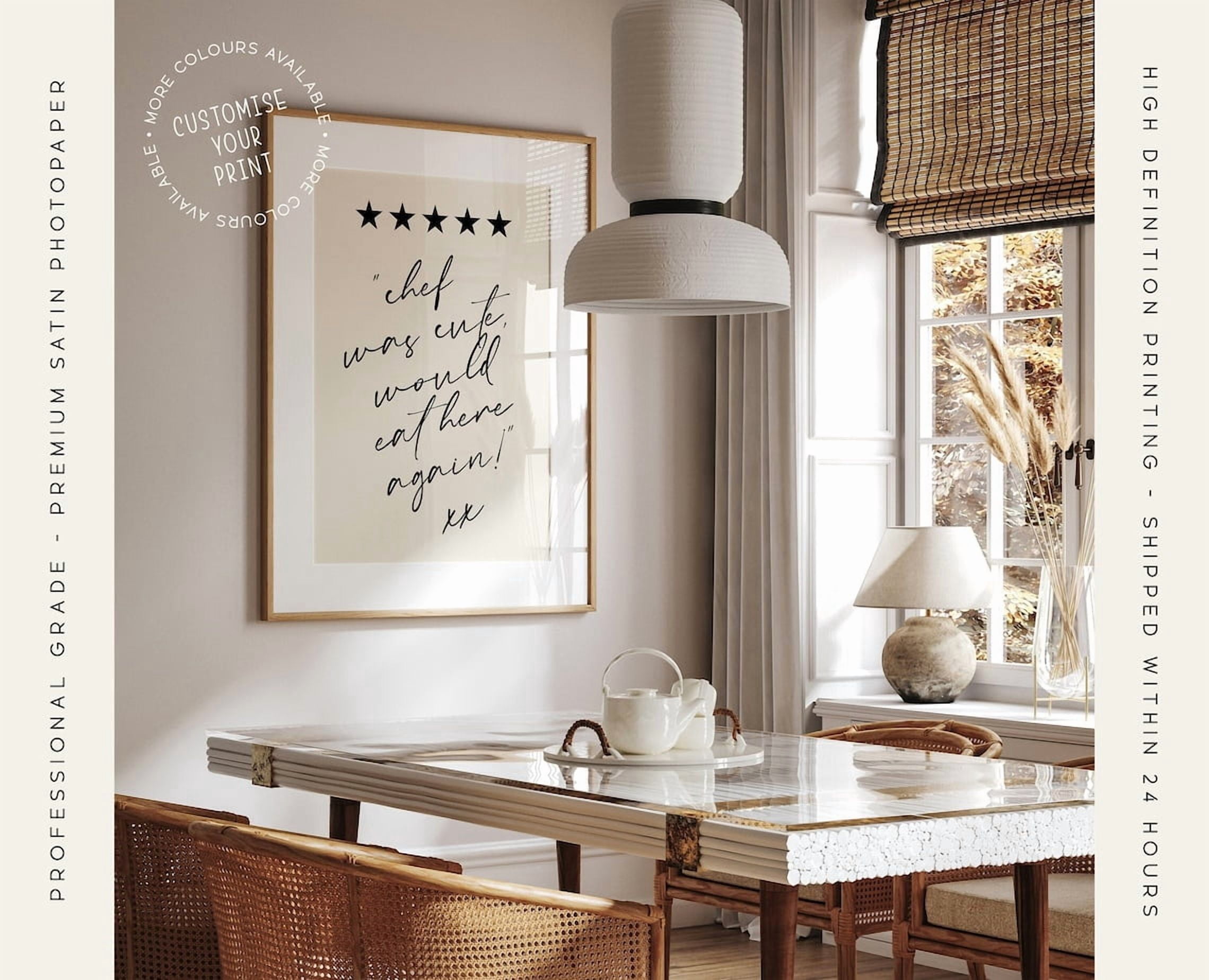 Chef Was Cute Print, Kitchen Quote Wall Art, Unframed Paper Poster ...