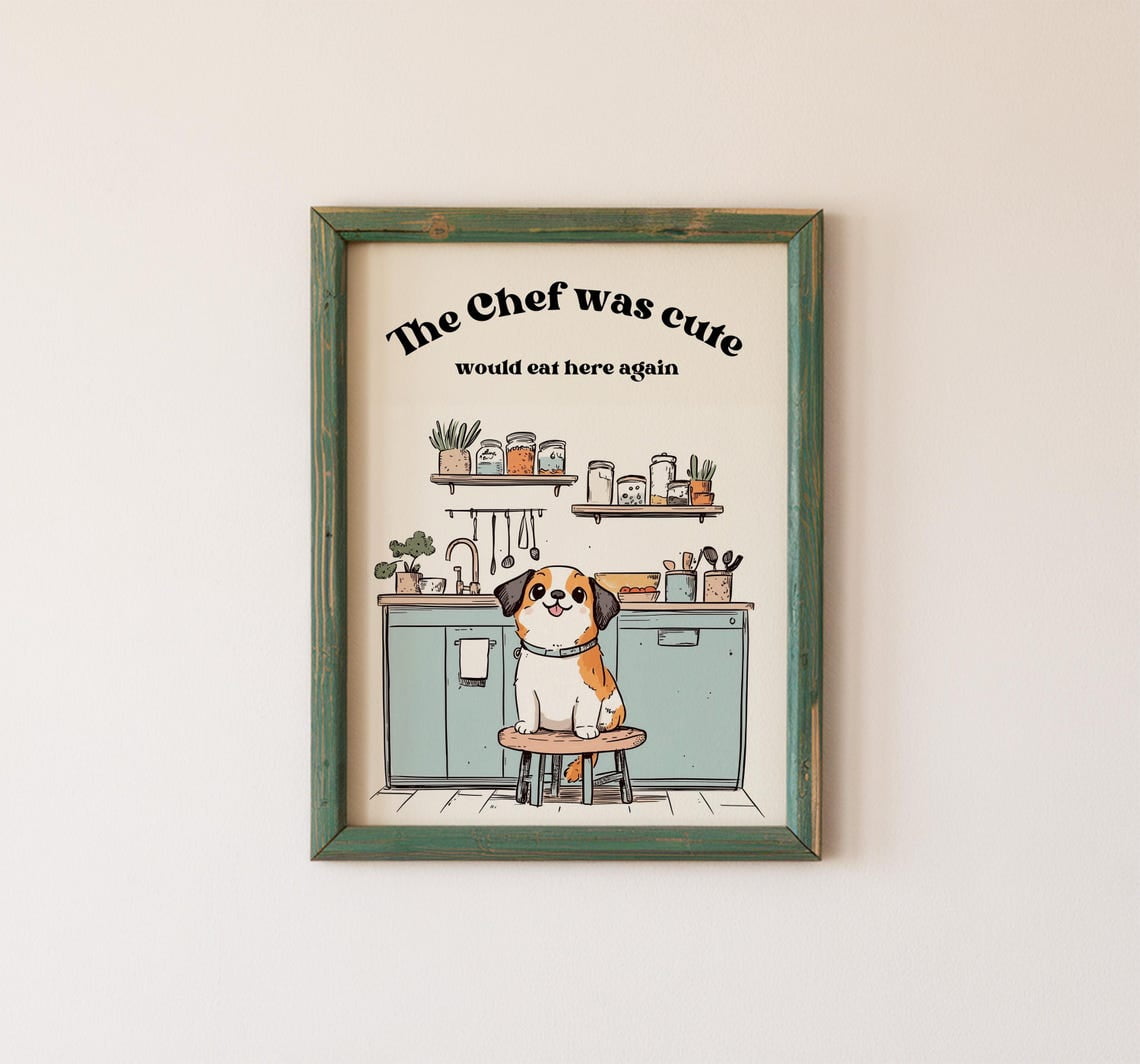 Chef Was Cute Retro Illustration Classroom Art Cottagecore Positive ...