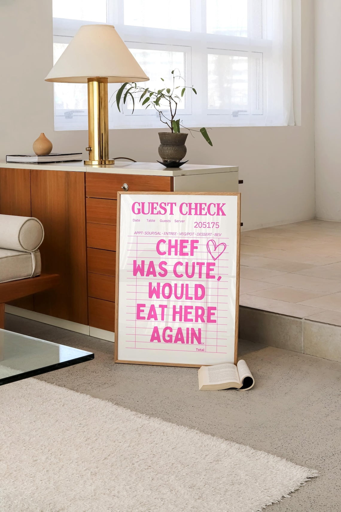 Chef Was Cute Would Eat Here Again Guest Check Trendy Pink Girly ...