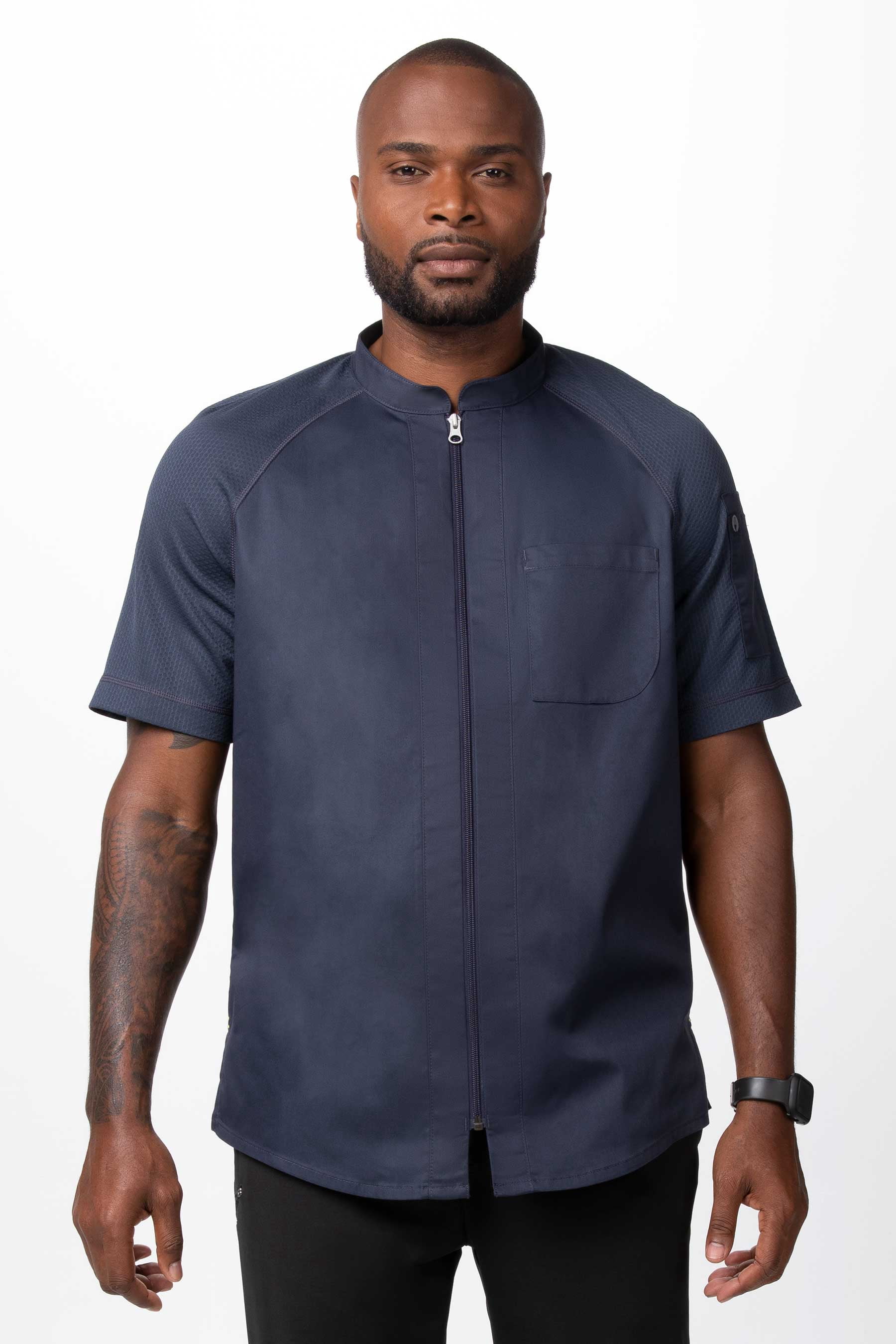 Chef Works Men's Arcadia Chef Coat, Grey, Medium - Walmart.com