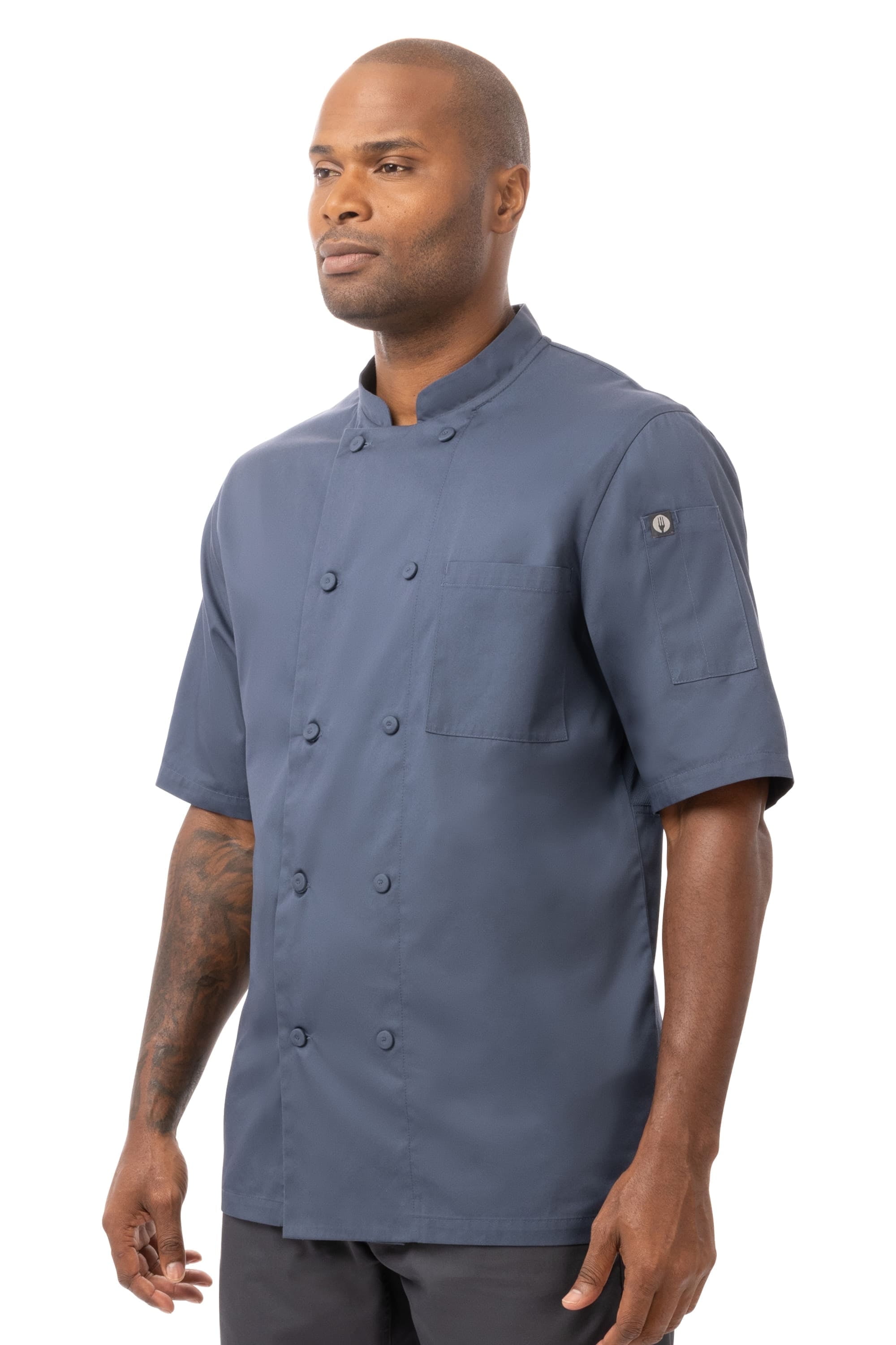 Chef Works Men's Montreal Cool Vent Chef Coat, Blue, Medium - Walmart.com