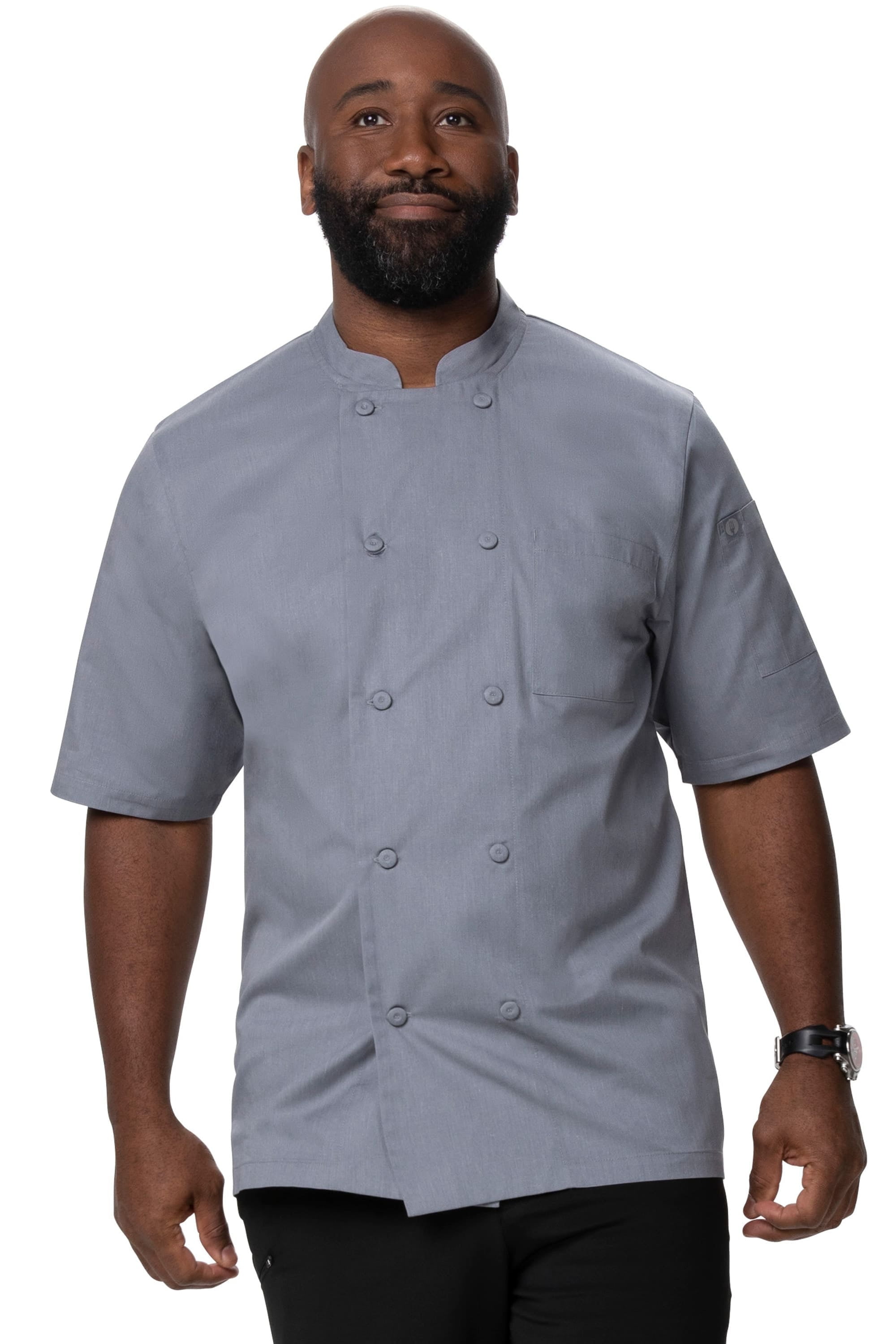 Chef Works Men's Montreal Cool Vent Chef Coat, Grey, Small - Walmart.com