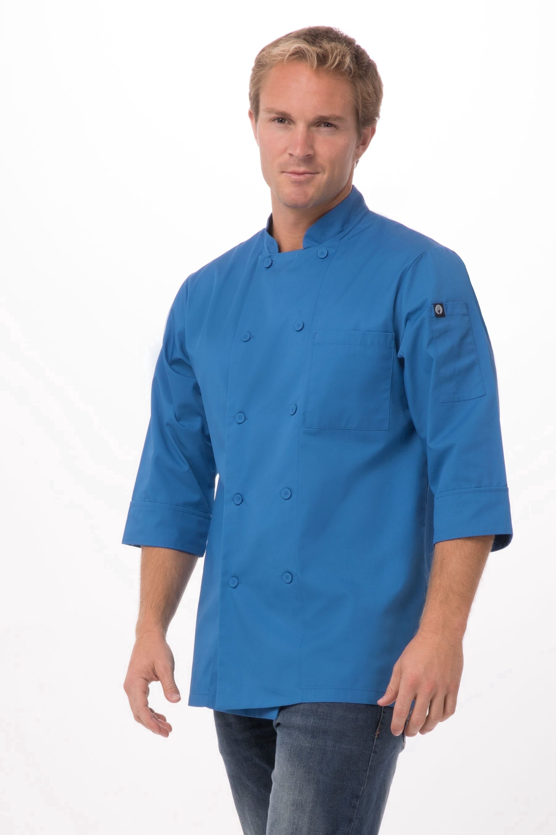 Chef Works Men's Morocco Chef Coat, Three-Quarter Sleeve Chef Jacket ...