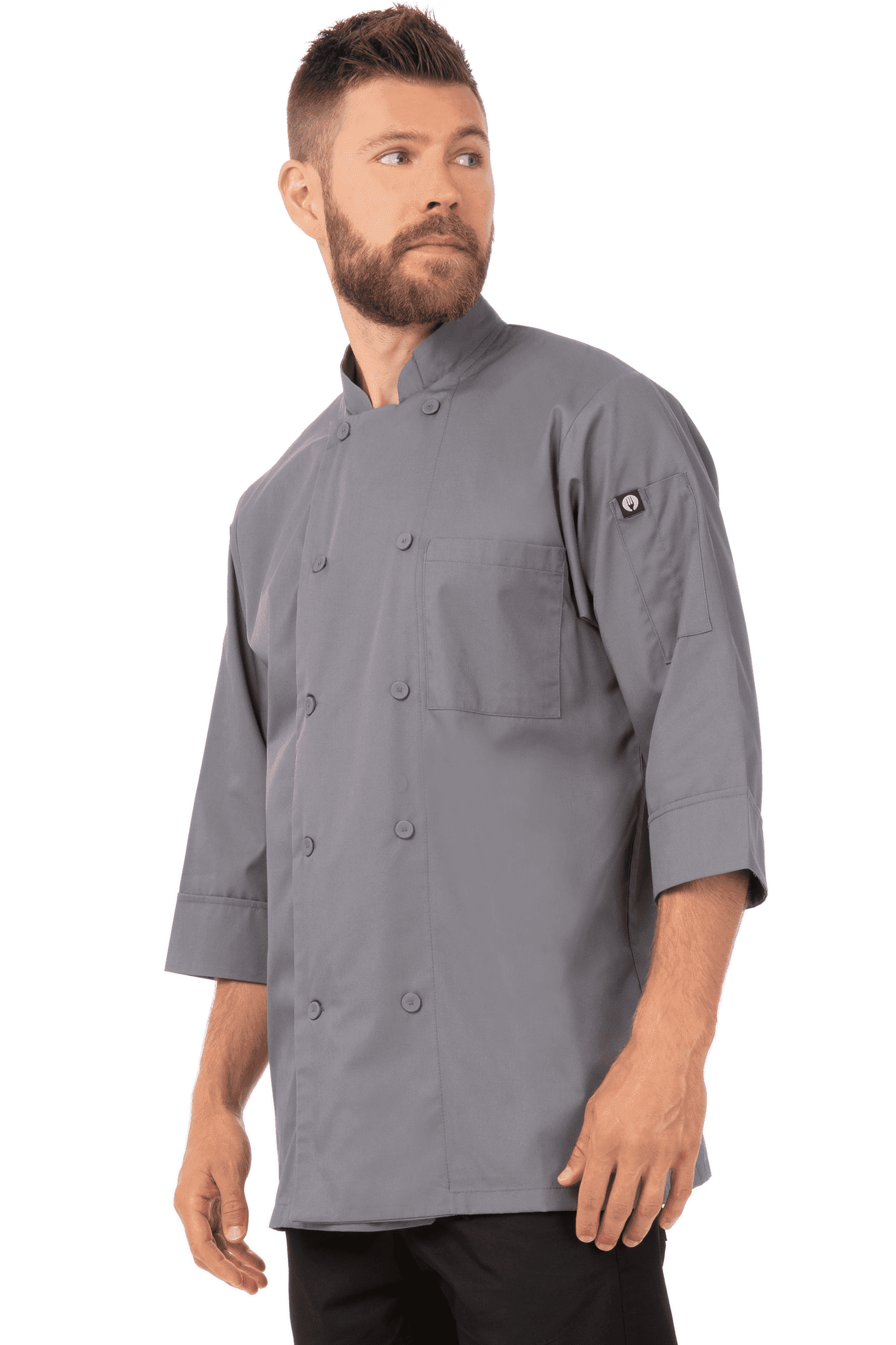 Chef Works Men's Morocco Chef Coat, Grey, Small - Walmart.com