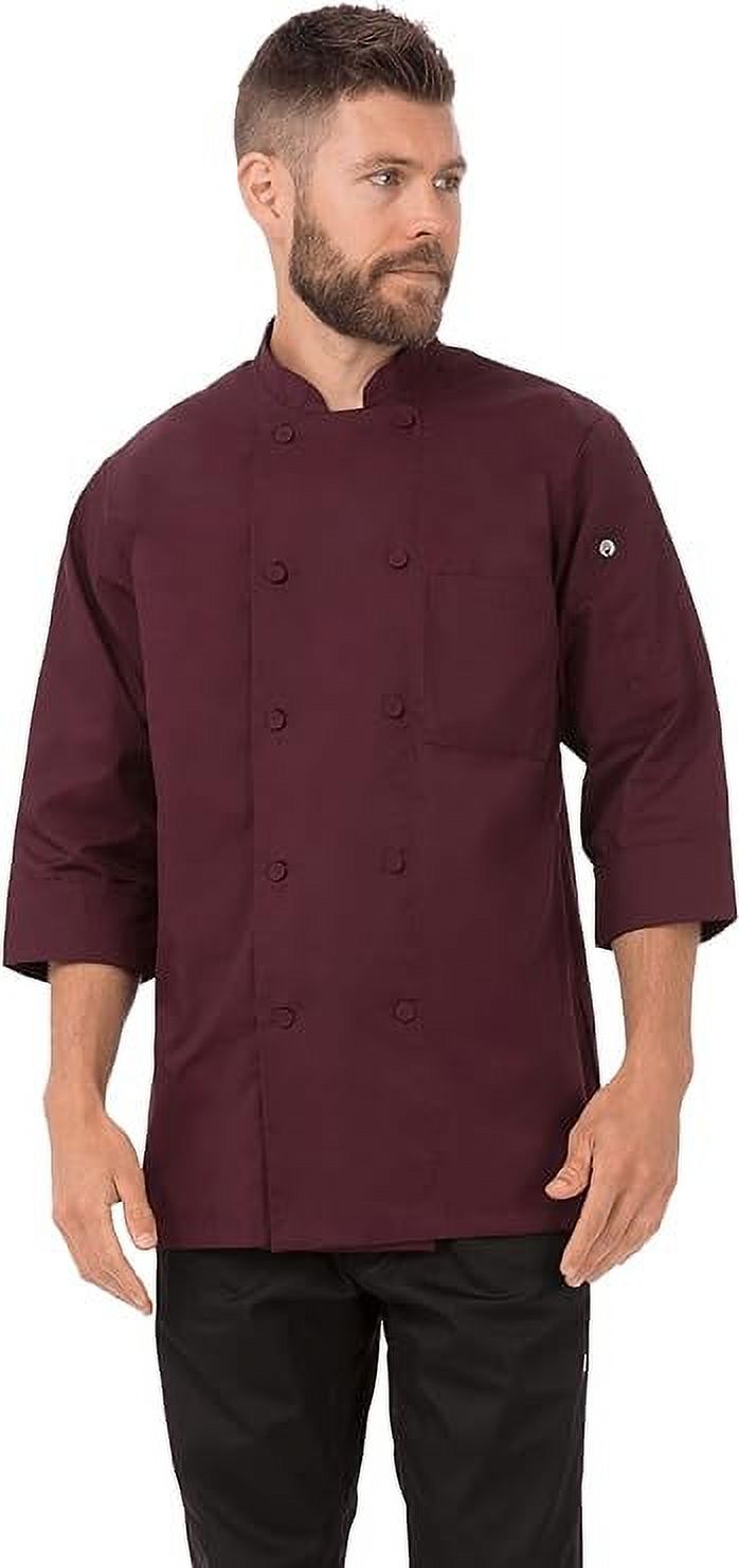 Chef Works Men's Morocco Chef Coat, Merlot, Small - Walmart.com