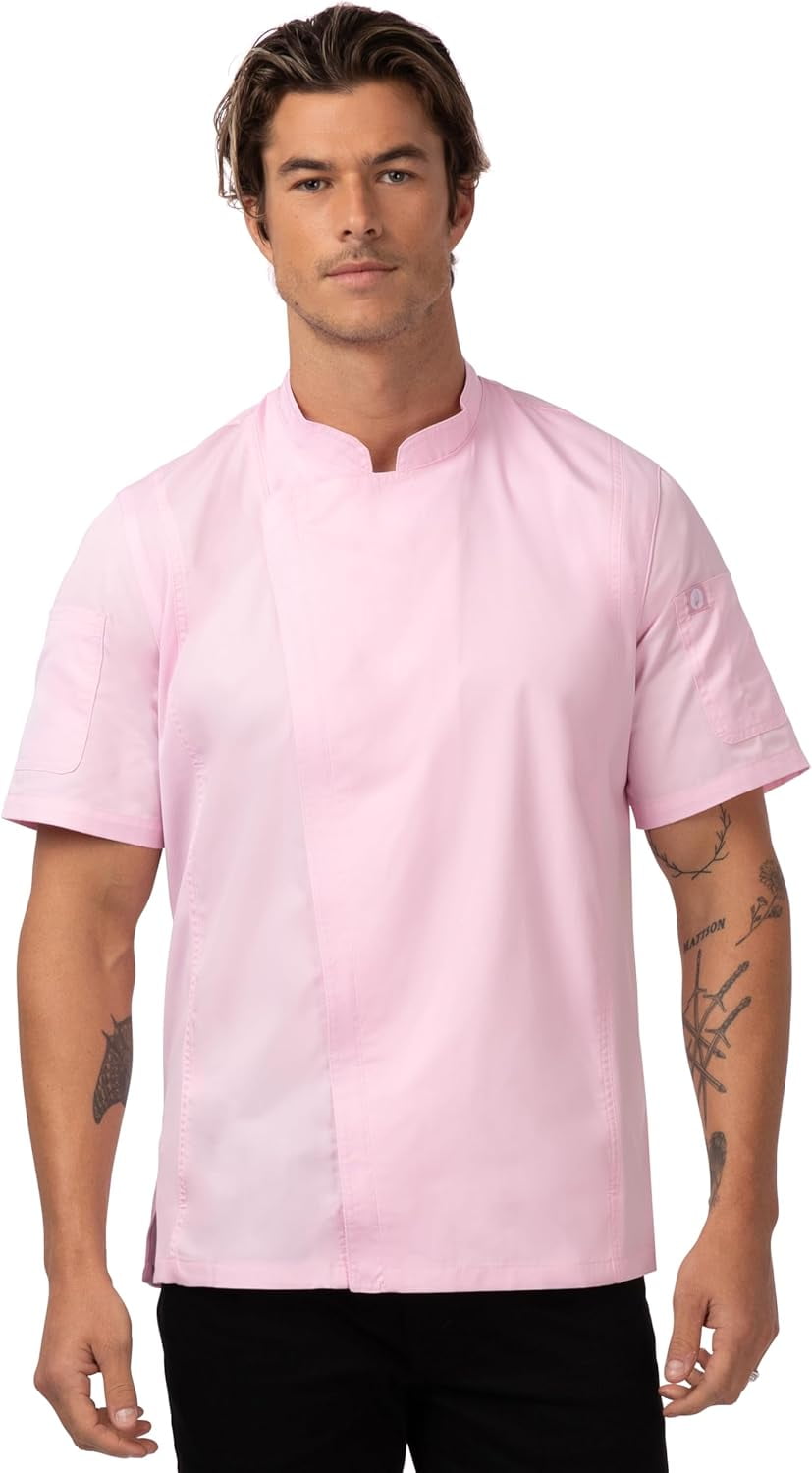 Chef Works Men's Springfield Chef Coat, Pink Chef Jacket with Cool Vent ...