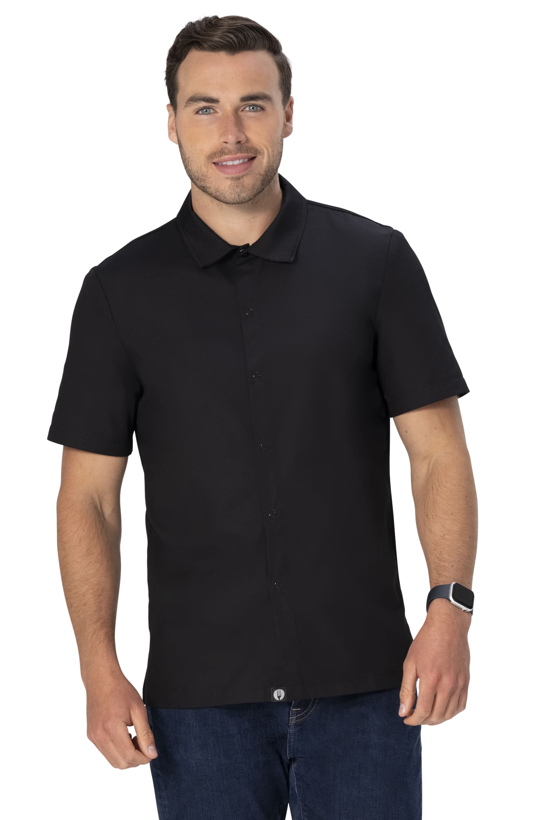 Chef Works Mens Durham Snap Work Shirt, Black, 6X-Large - Walmart ...