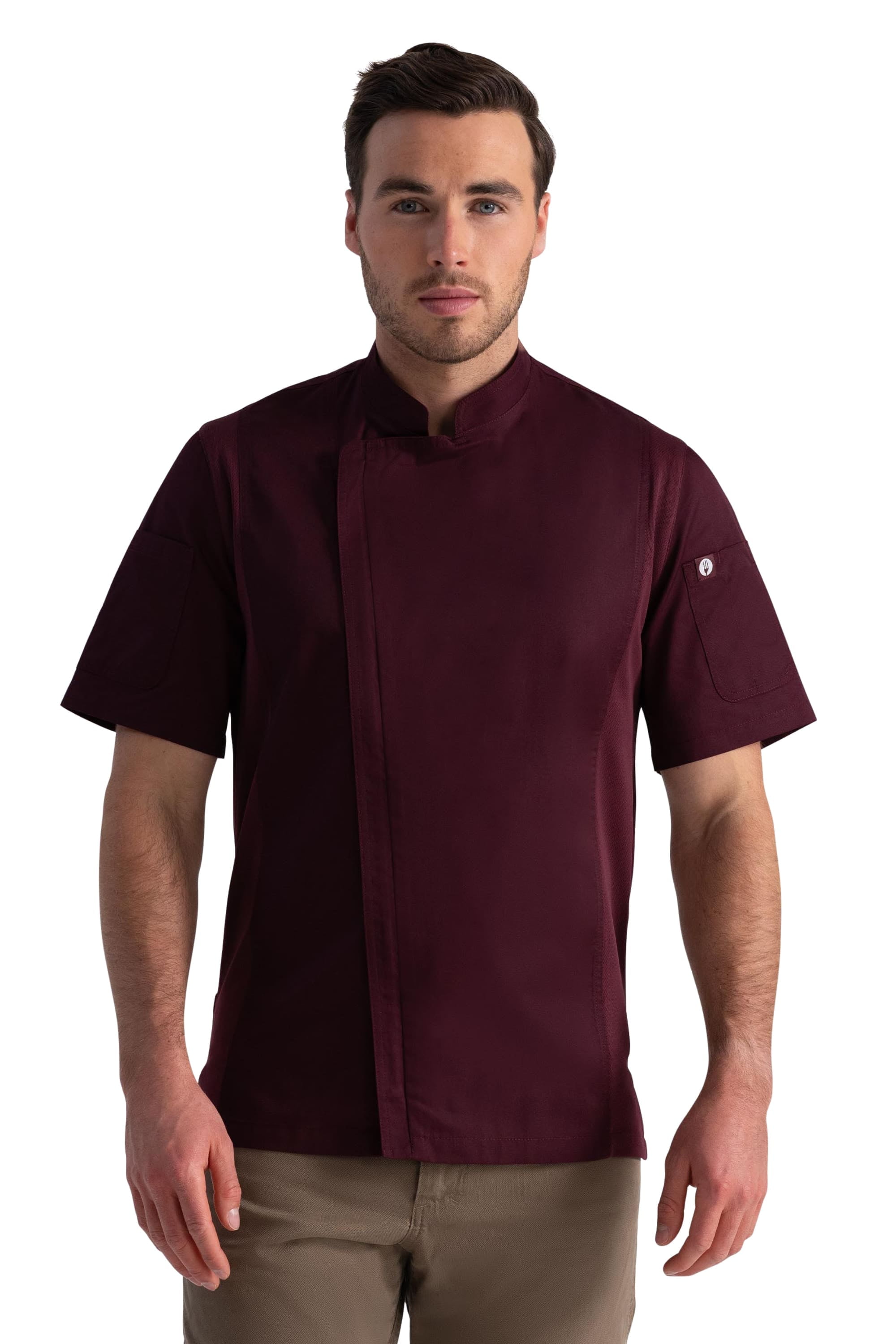 Chef Works Mens Springfield Chef Coat, Merlot, X-Small - Walmart.com