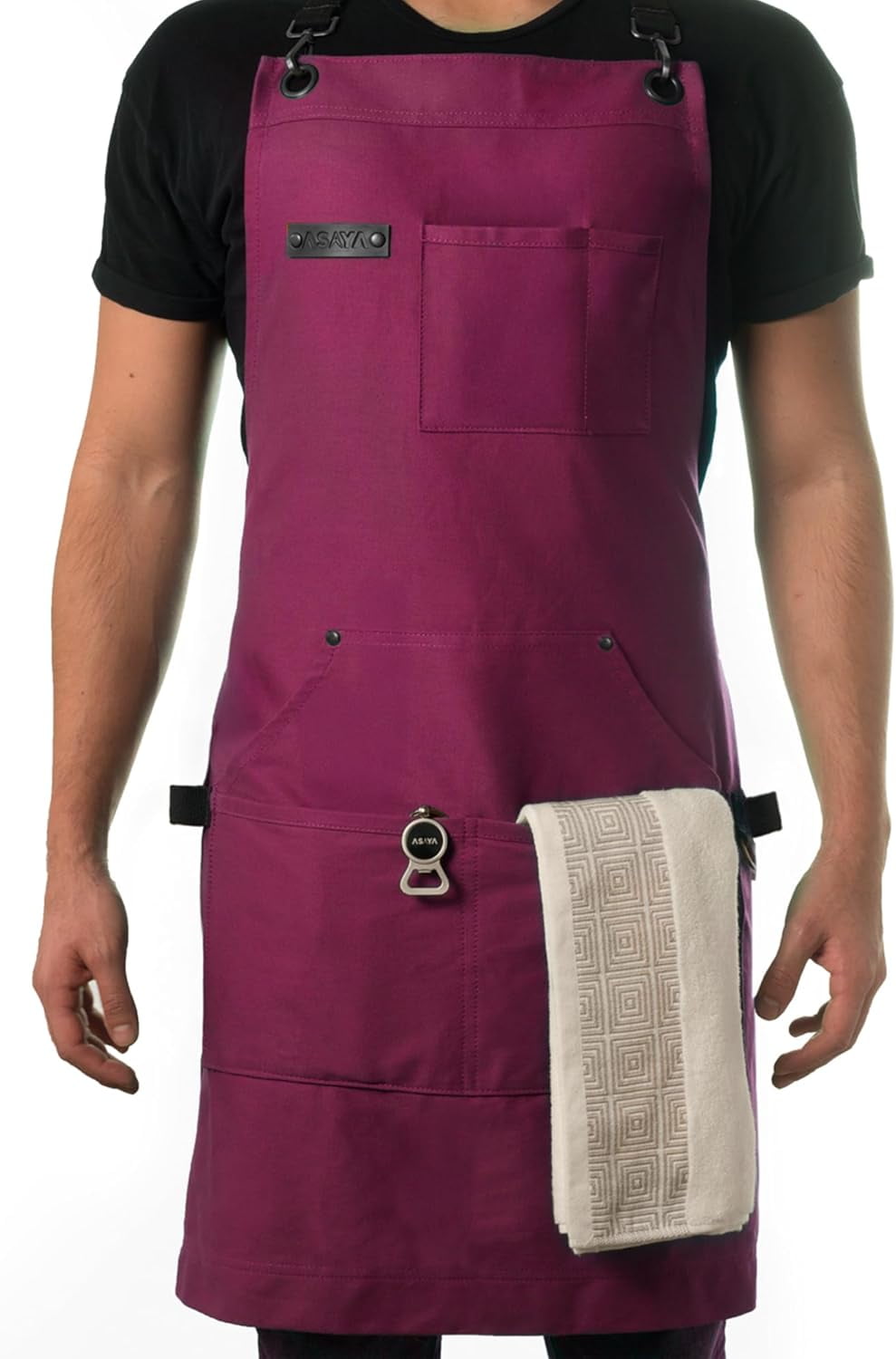 Chef and BBQ Apron with Bottle Opener and Hand Towel - 10oz Cotton ...