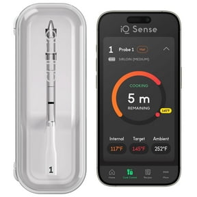 CHEF iQ Smart Wireless Meat Thermometer with 5 Sensors WiFi Ultra-Thin ...