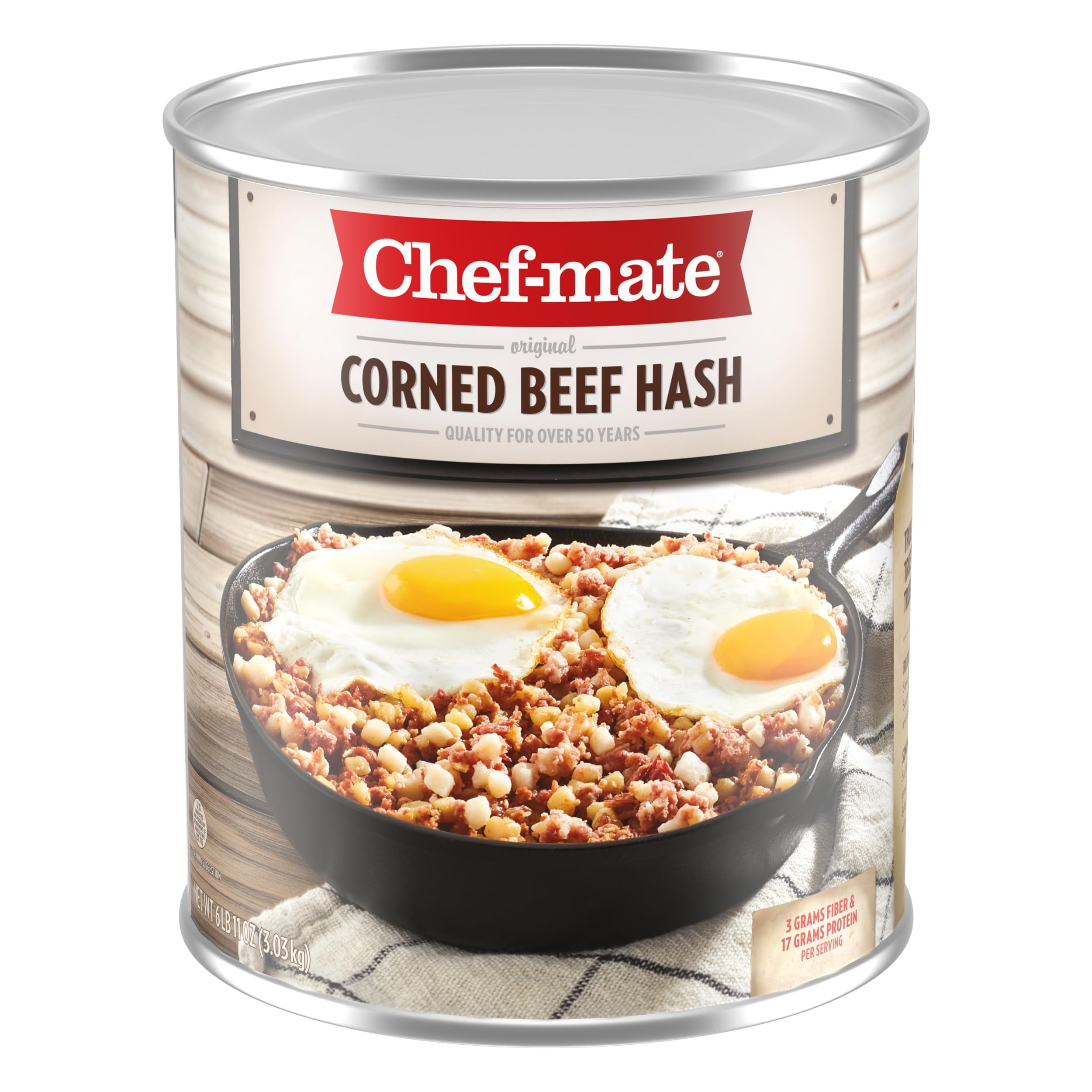 Chef-mate Corned Beef Hash, IFF17 Canned Food and Canned Meat, 6 lb 11 ...