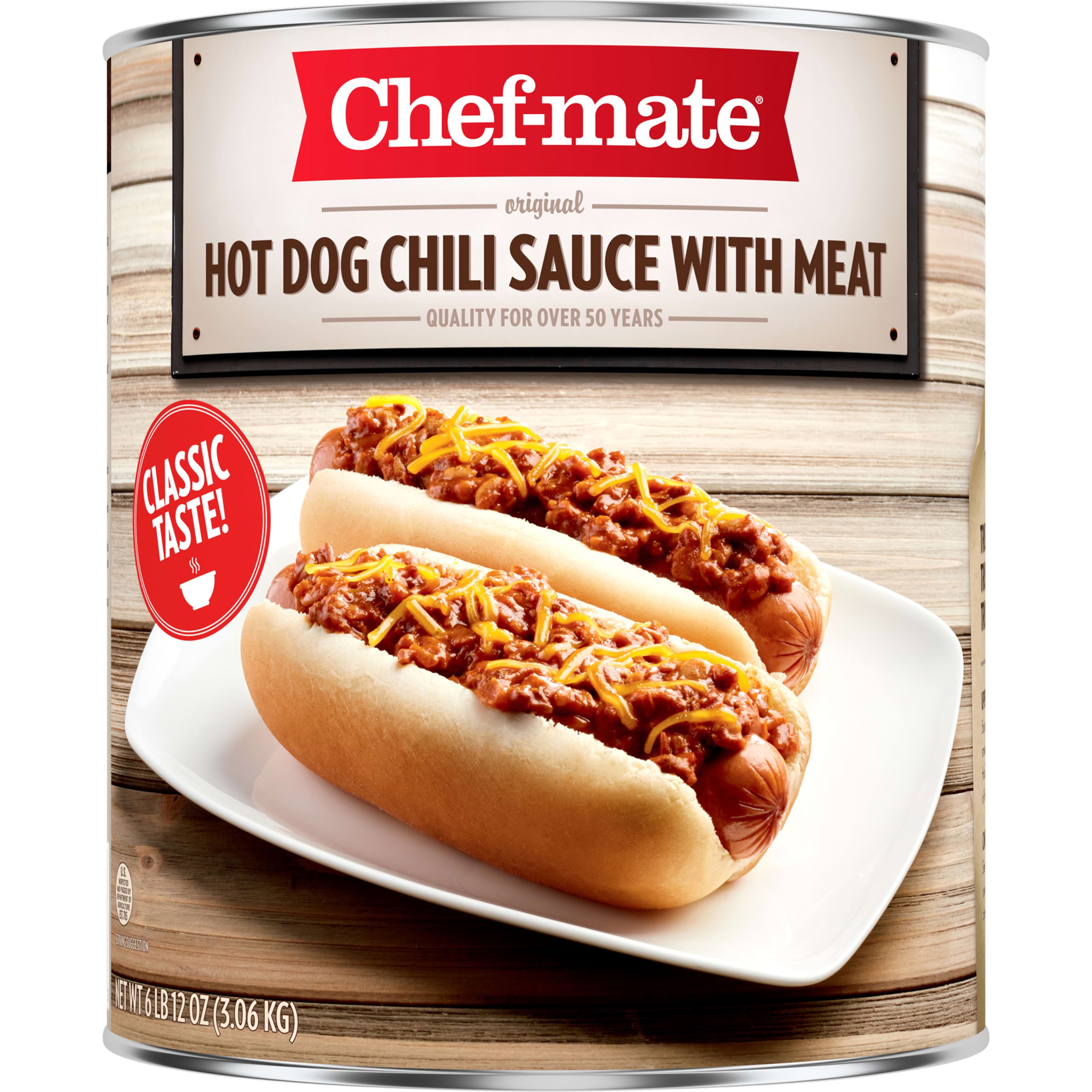 Chef-mate Hot Dog Chili Sauce with Meat, 108 Oz Can - Walmart.com