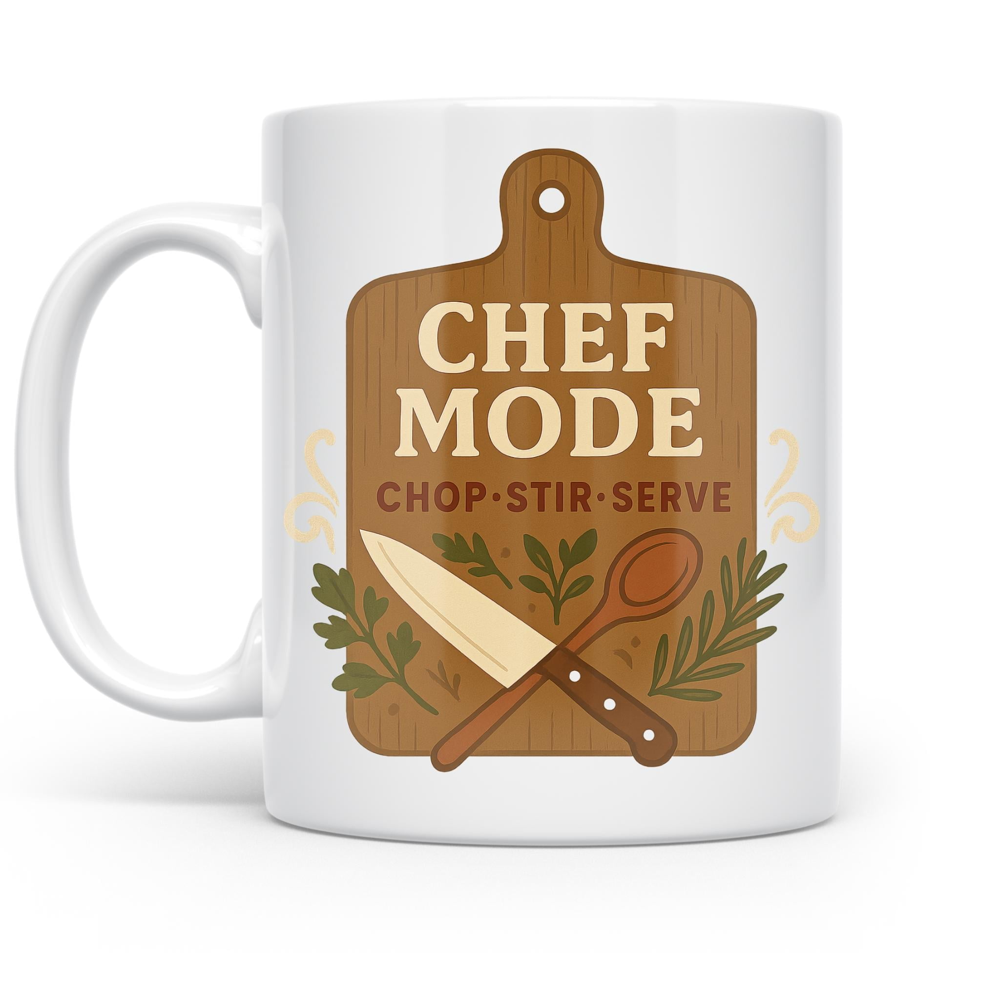 Chef 11 oz Coffee Mug - Vintage Kitchen Illustration White Ceramic Gift ...
