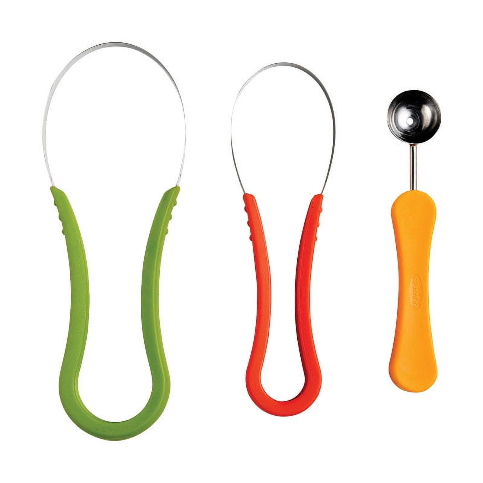 Chef'n ScoopTroop Multi-Colored Plastic Melon Baller/Fruit Scoops Set ...