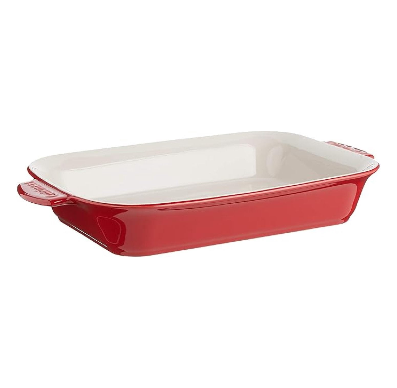 Chef's Classic Ceramic Bakeware-4 Quart Large Rectangular Baker, Red ...