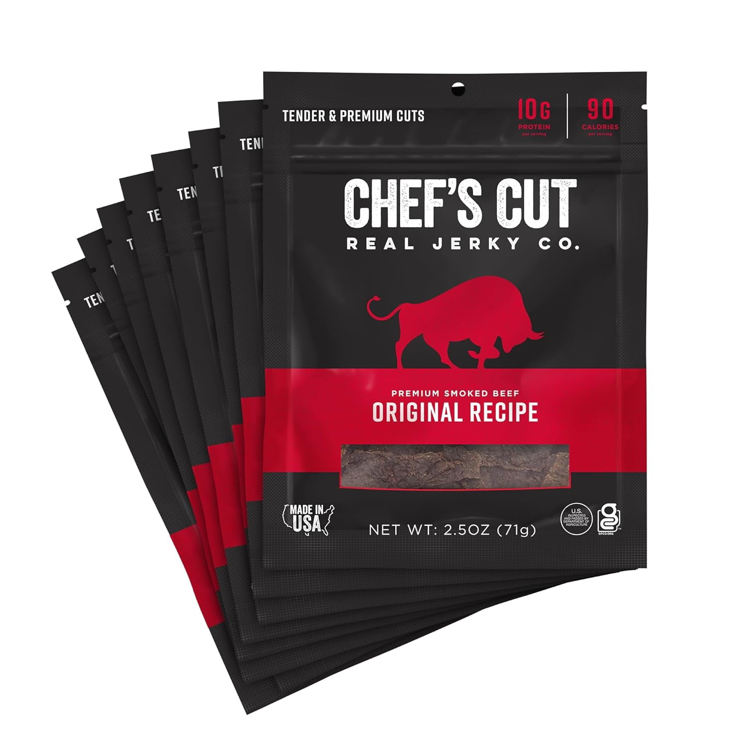 Chef's Cut Beef Jerky, Original, High Protein Meat Snack, 10g of ...