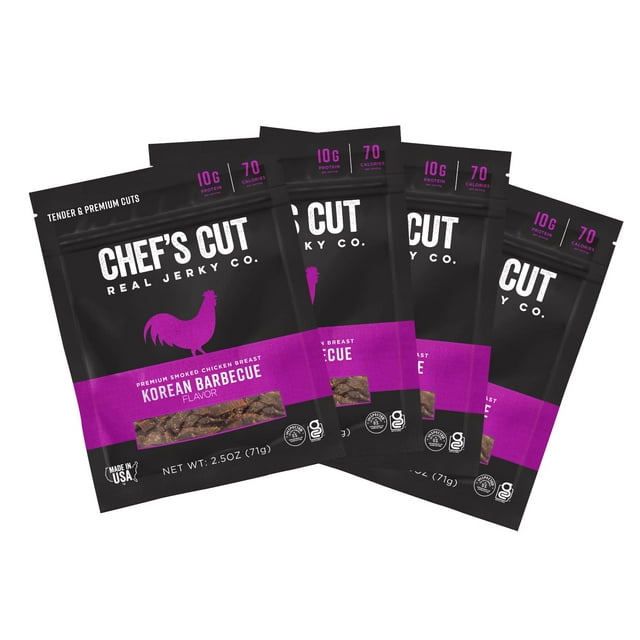 Chef's Cut Chicken Jerky ESF27 Meat, Korean Barbecue Bags, Pack of 4 ...